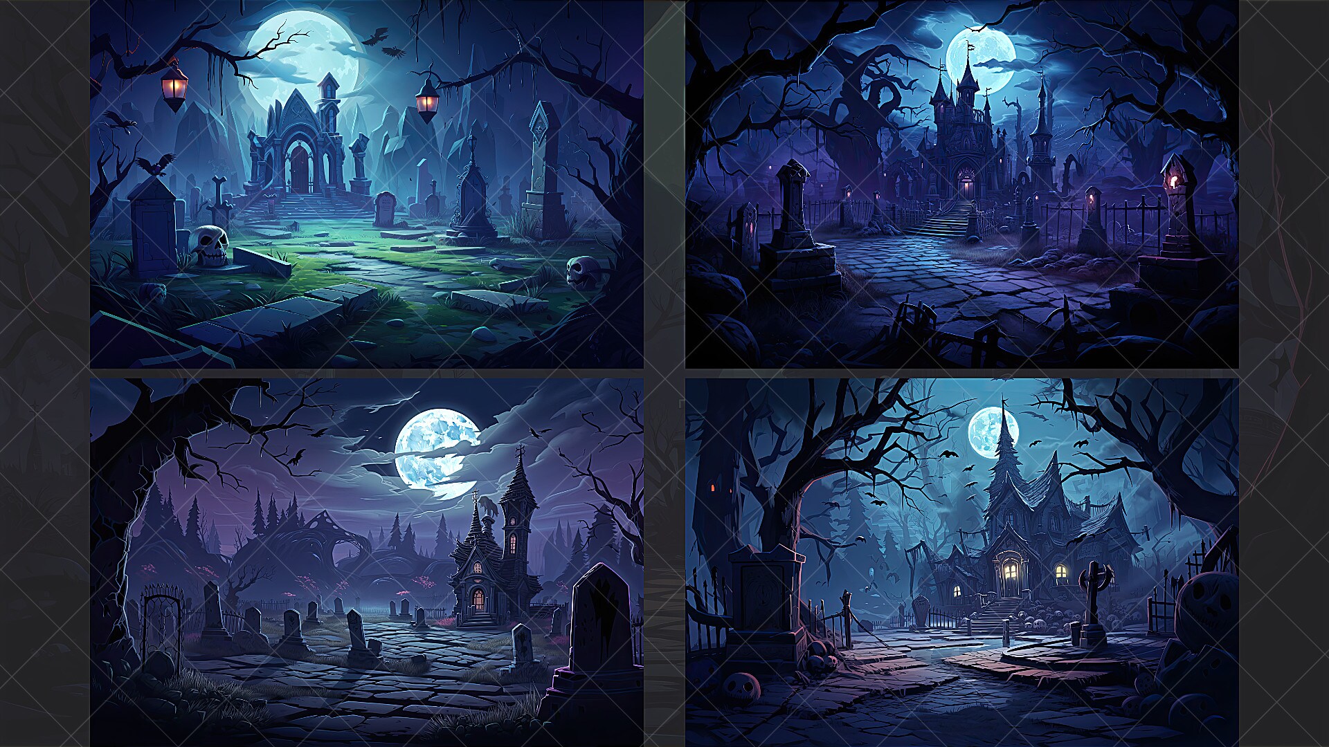 BACKGROUND - Stylized Graveyard 1：2Dアセット - UE マーケットプレイス