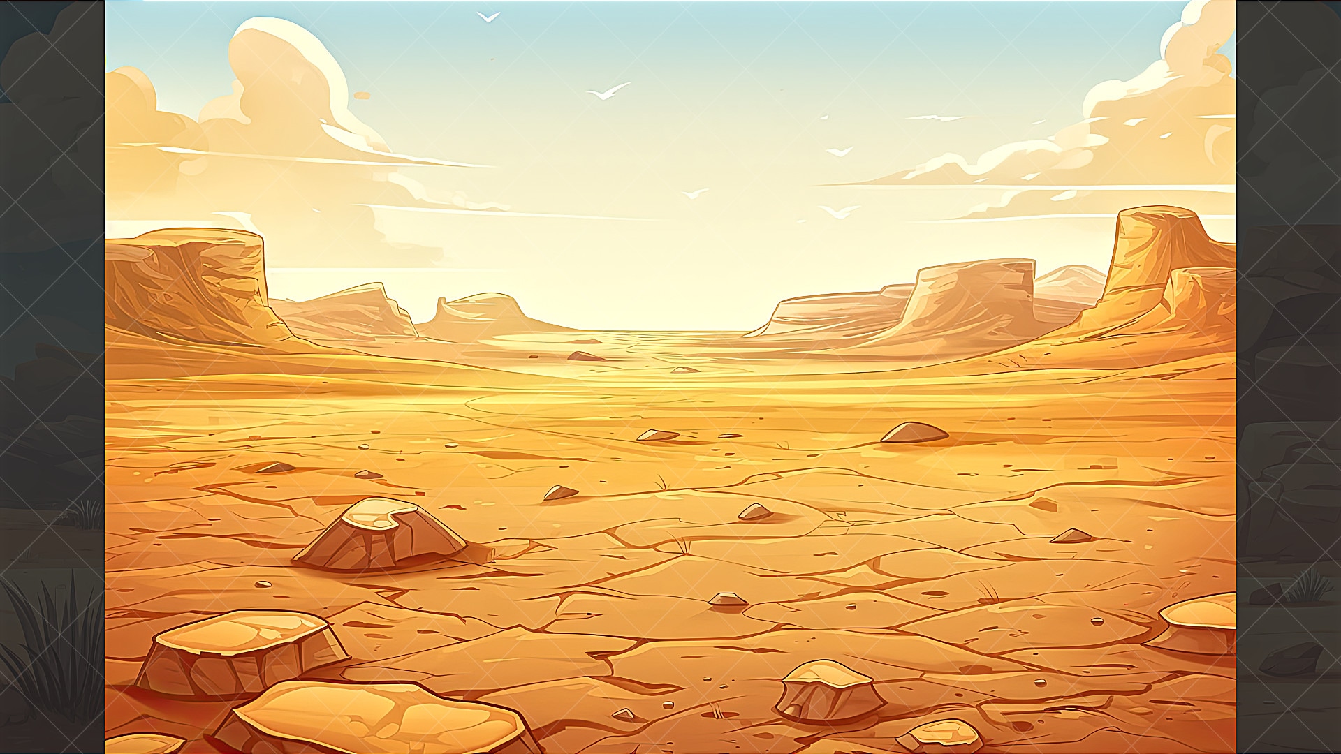 在二维资源创建的BACKGROUND - Stylized Desert 2 - 虚幻引擎商城