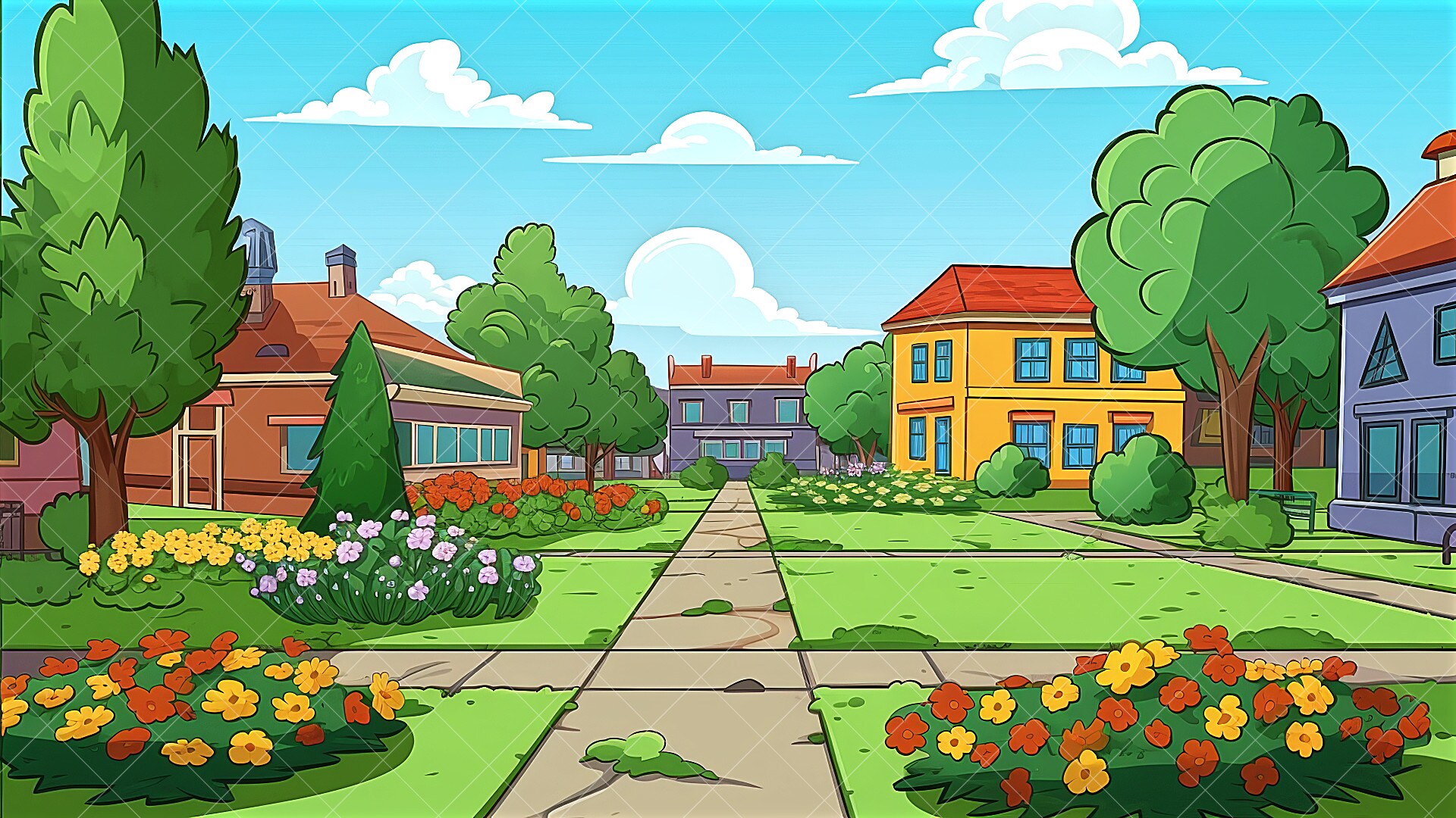 BACKGROUND - Cartoon School 2, 카테고리 2D 애셋 - UE 마켓플레이스