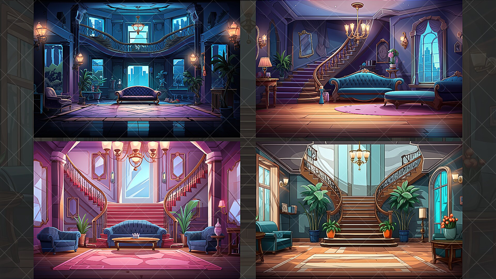 BACKGROUND - Stylized Mansion Interior 1：2Dアセット - UE マーケットプレイス