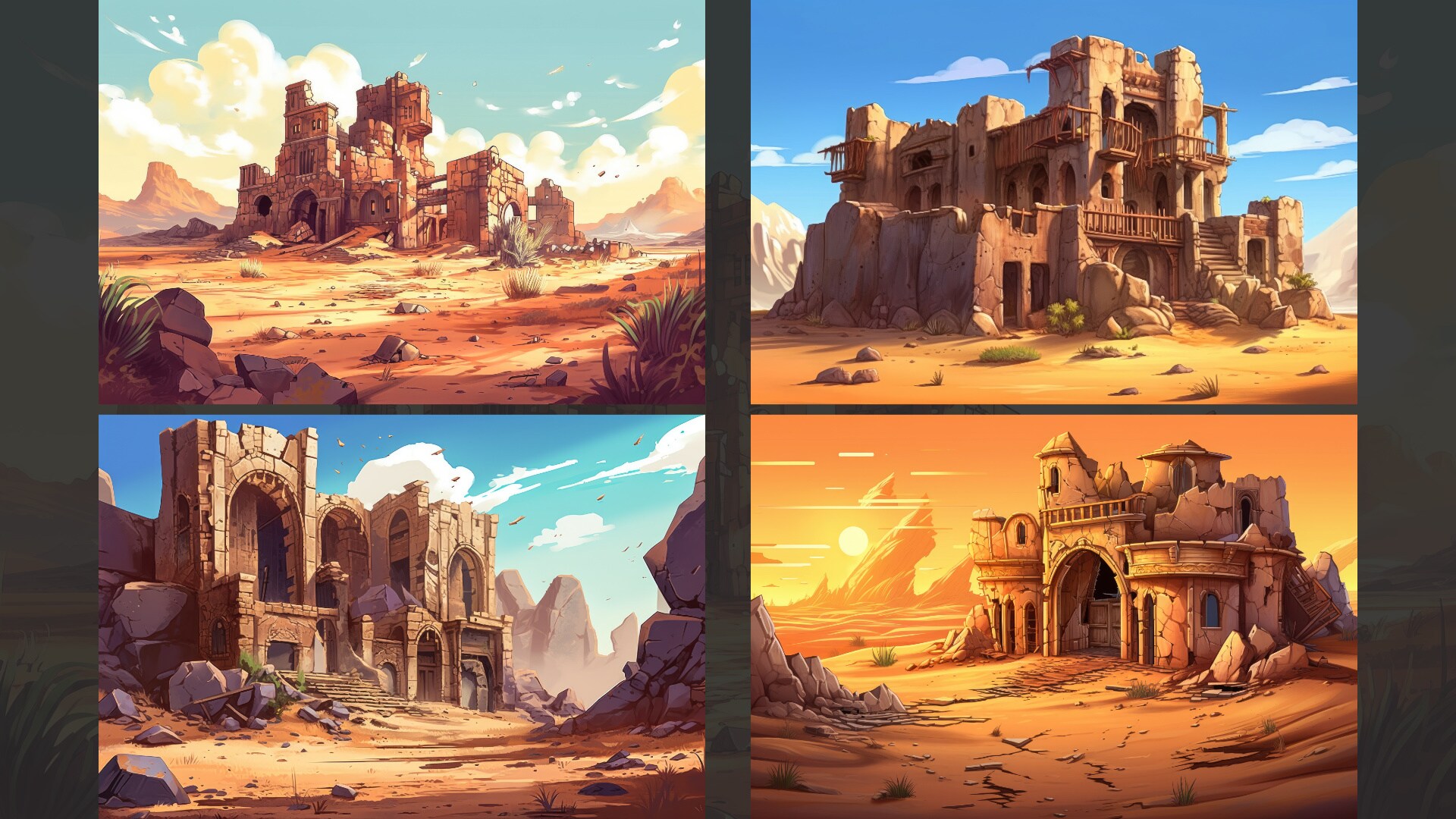 BACKGROUND - Stylized Post Apocalyptic 1 in 2D Assets - UE Marketplace