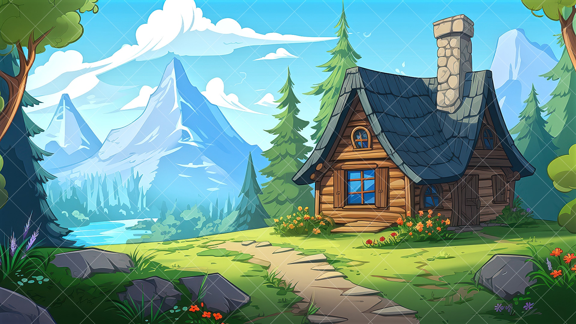 BACKGROUND - Cartoon Cottage 1 in 2D Assets - UE Marketplace