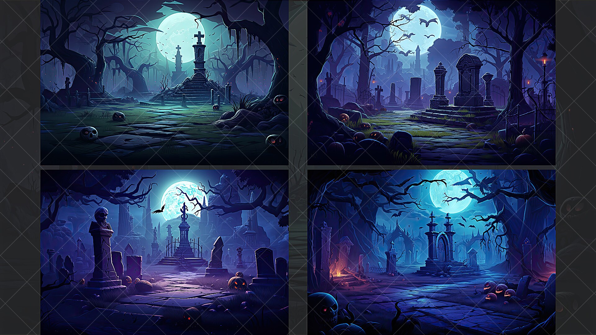 BACKGROUND - Stylized Graveyard 1：2Dアセット - UE マーケットプレイス