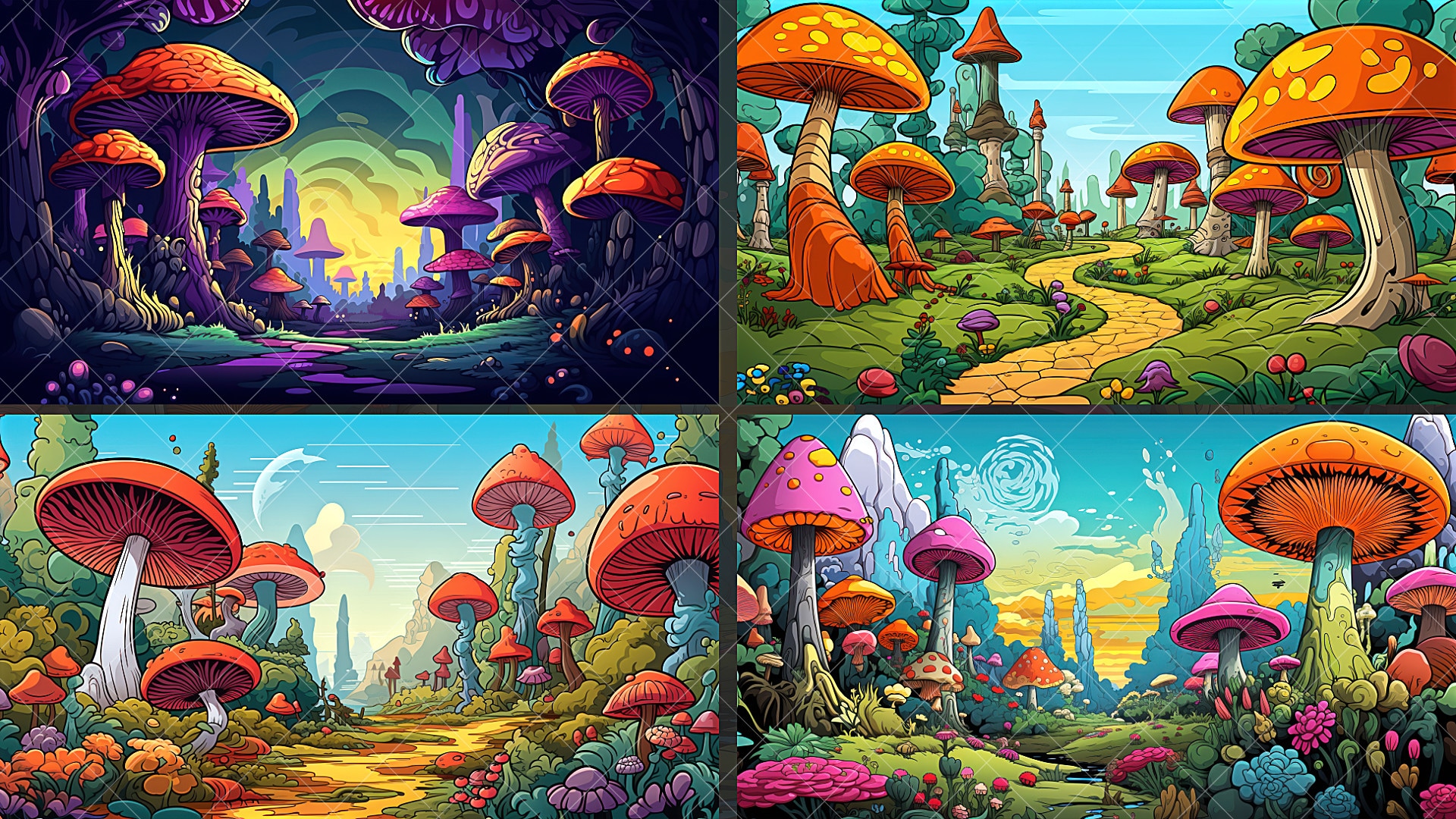 BACKGROUND - Cartoon Mushroom 2, 카테고리 2D 애셋 - UE 마켓플레이스
