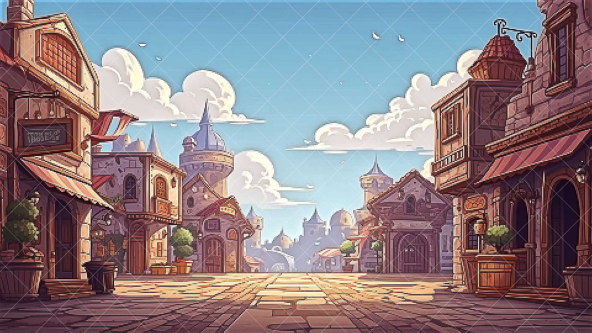 Background Pixel Town 2 In 2d Assets Ue Marketplace