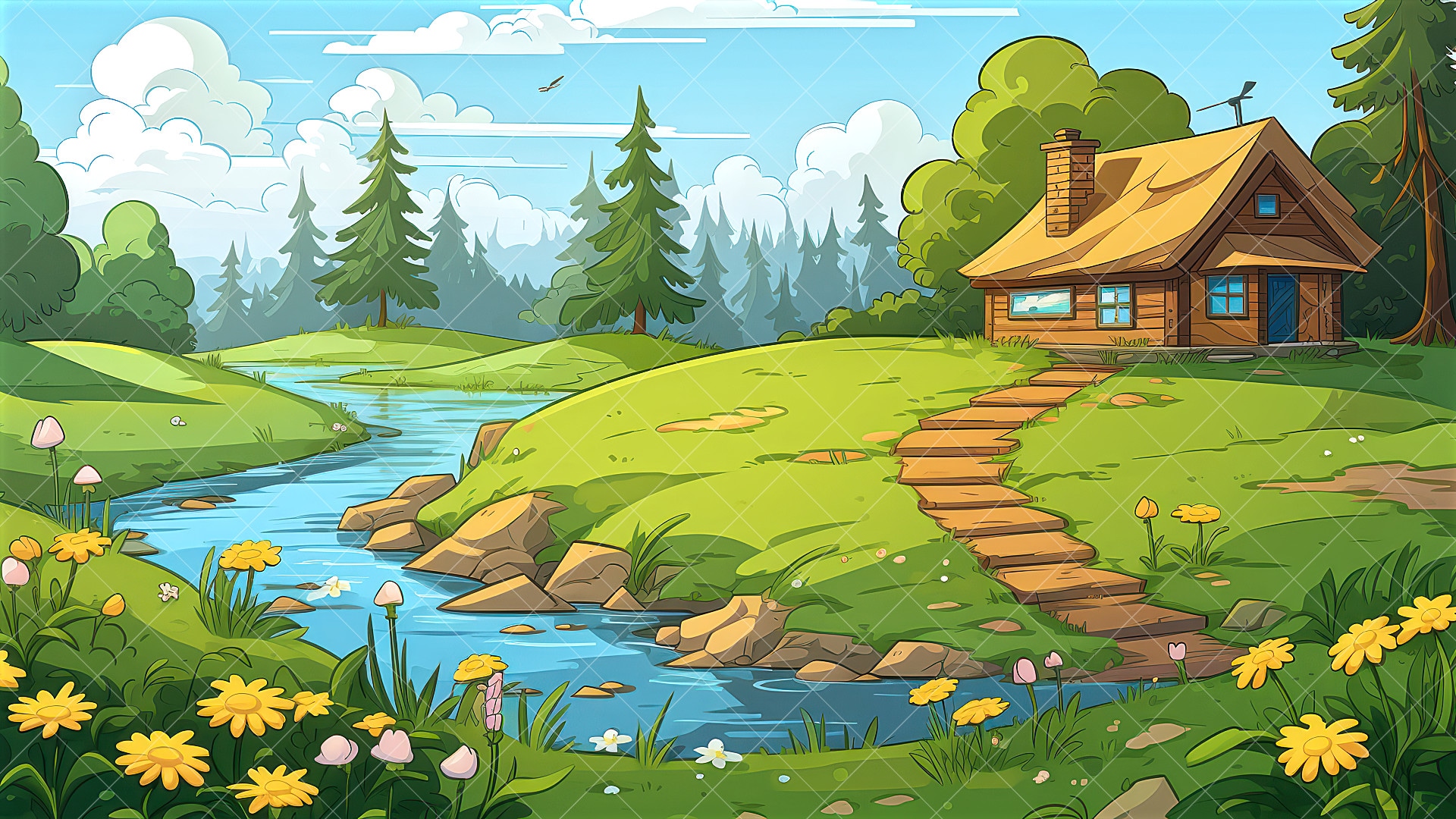 BACKGROUND - Cartoon Cottage 2 in 2D Assets - UE Marketplace