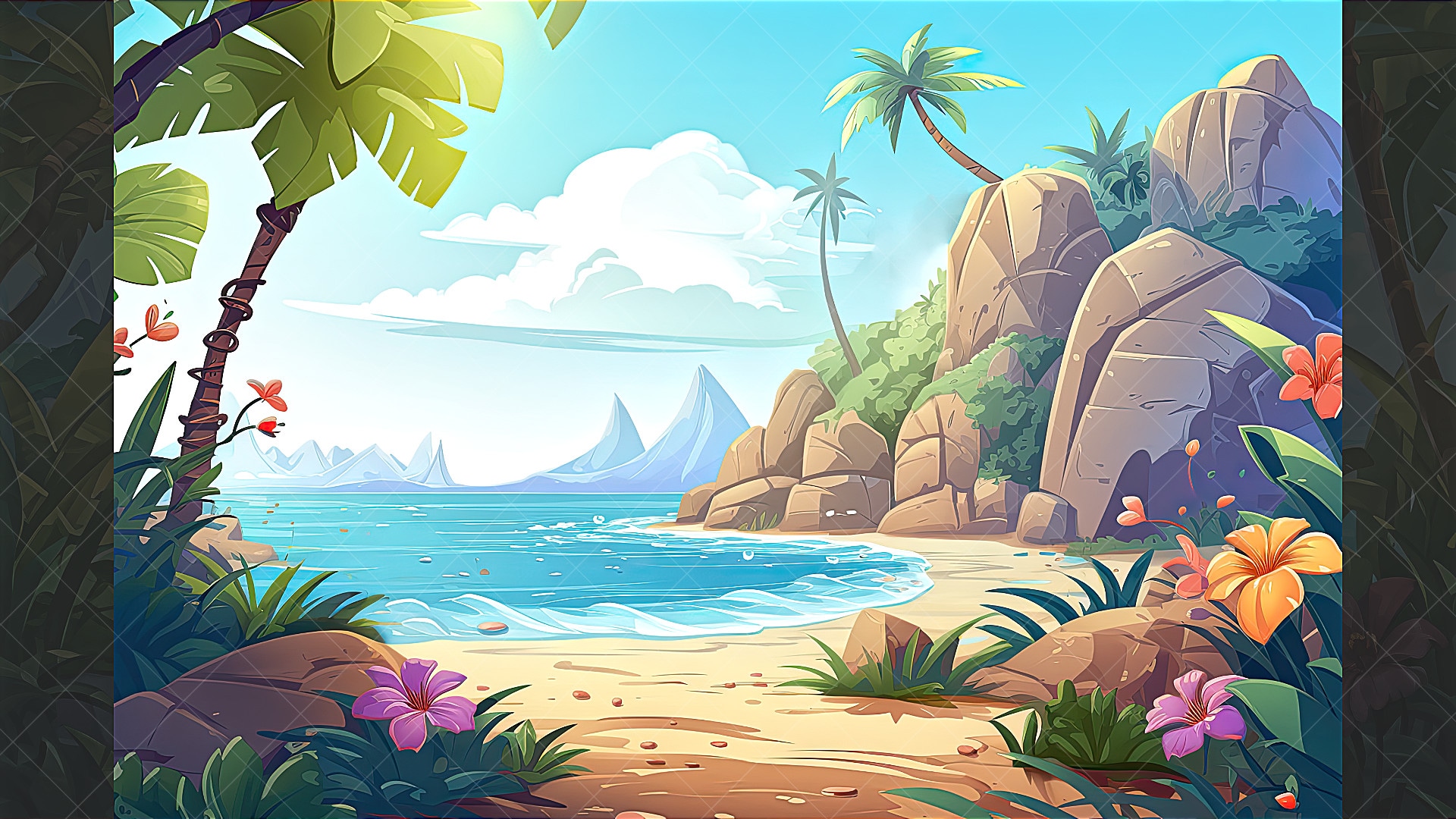 BACKGROUND - Stylized Beach 1, 카테고리 2D 애셋 - UE 마켓플레이스