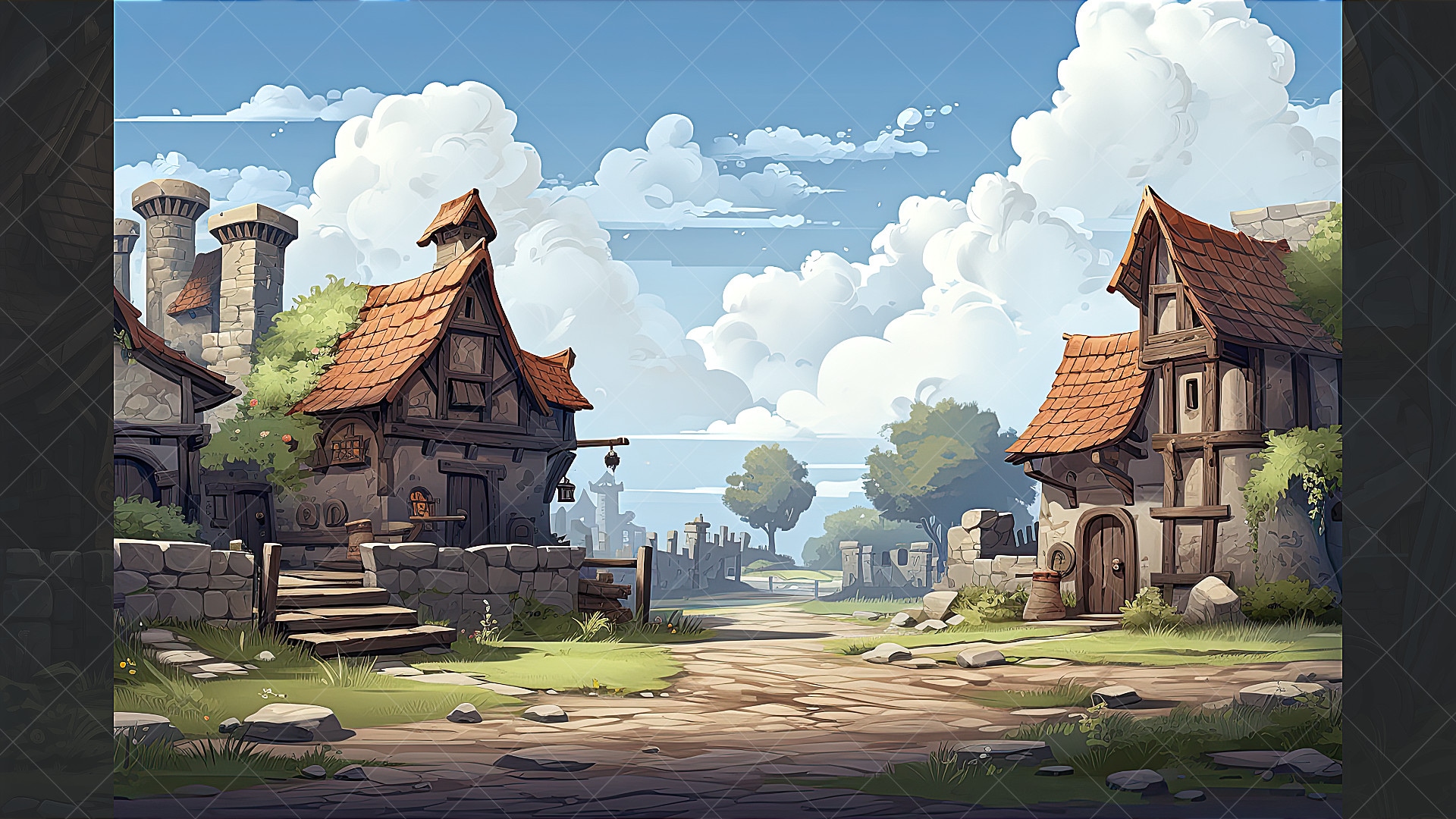 BACKGROUND - Stylized Medieval 1 in 2D Assets - UE Marketplace