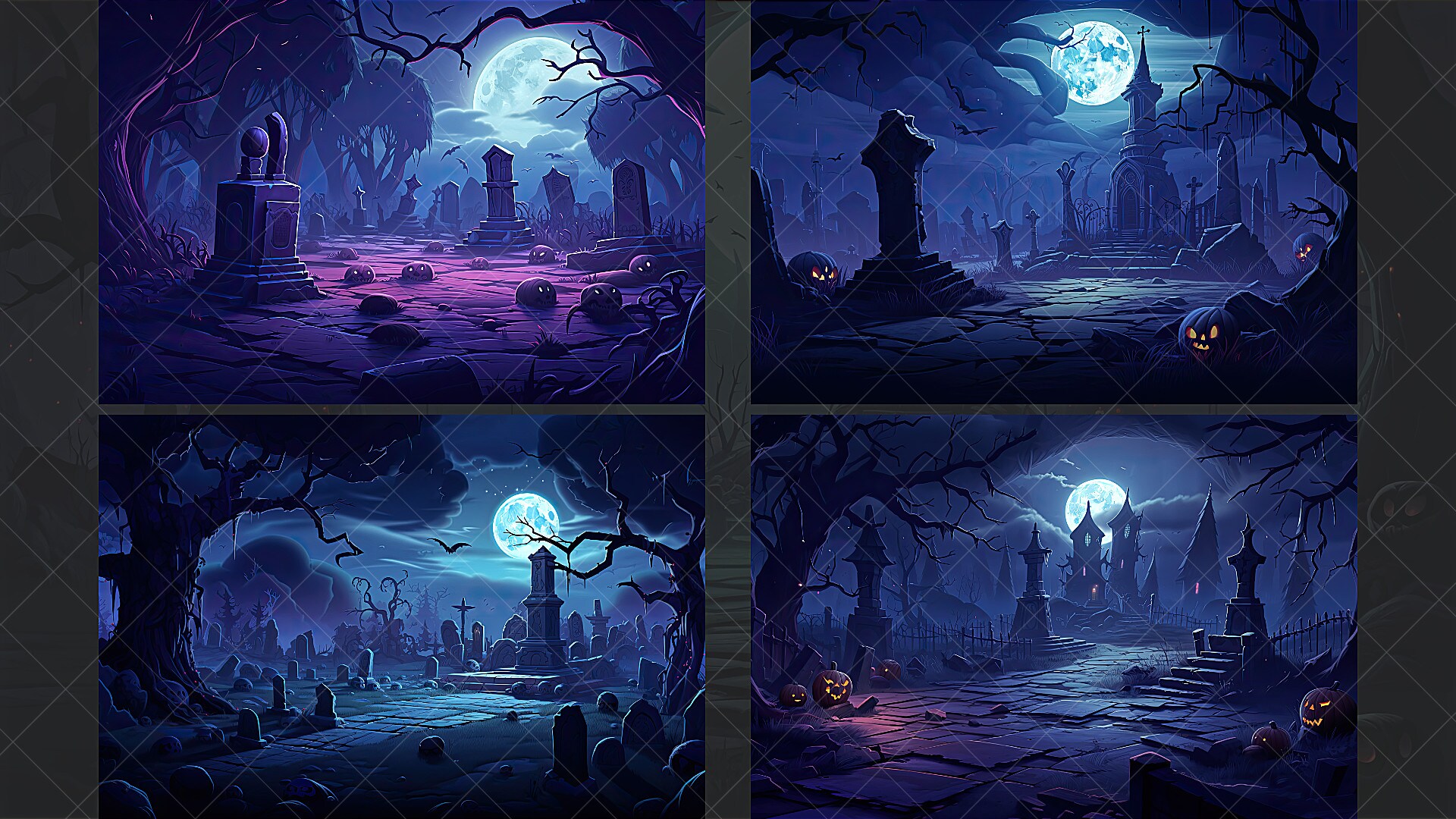 BACKGROUND - Stylized Graveyard 1：2Dアセット - UE マーケットプレイス