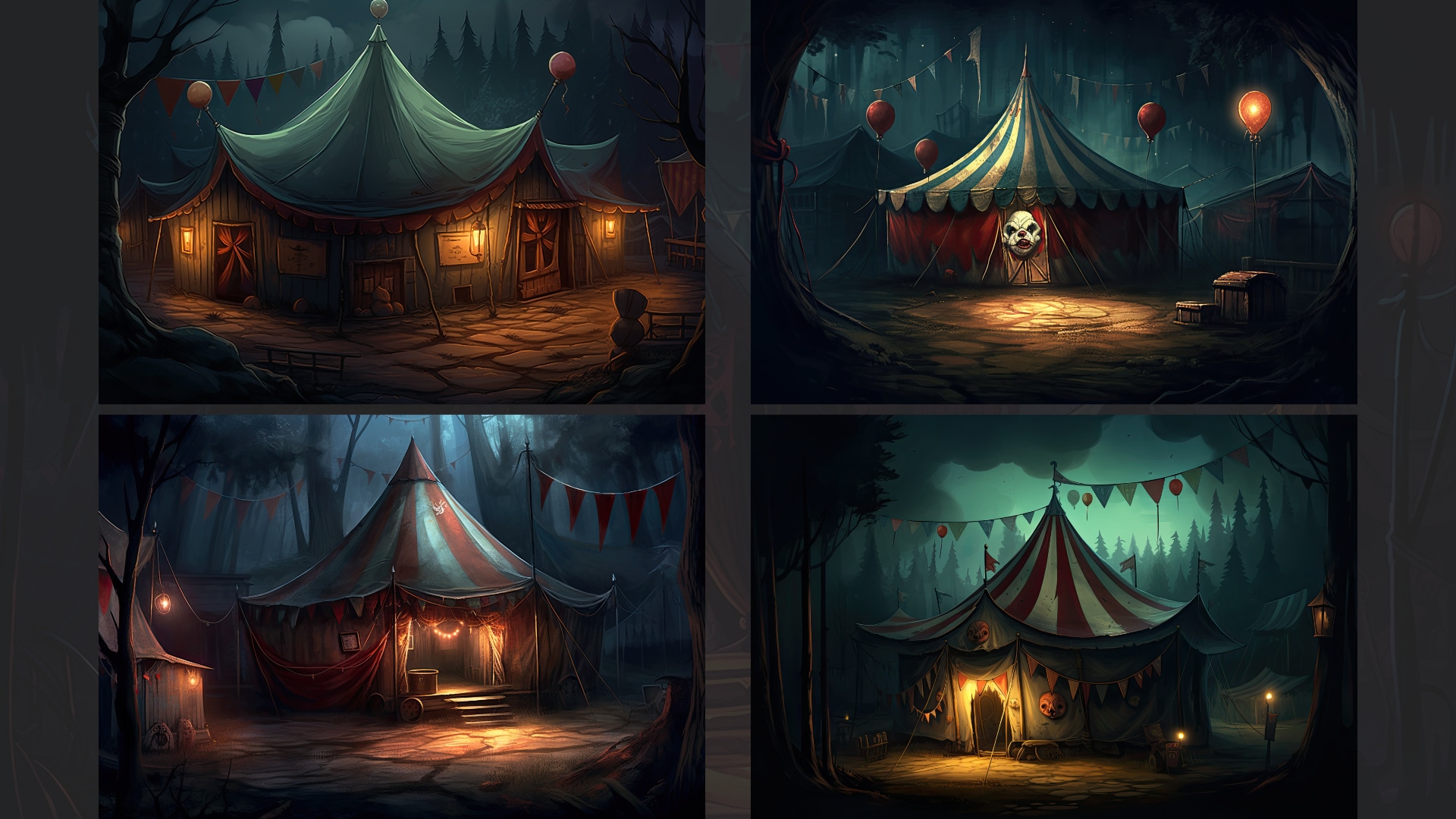 BACKGROUND - Stylized Haunted 1：2Dアセット - UE マーケットプレイス