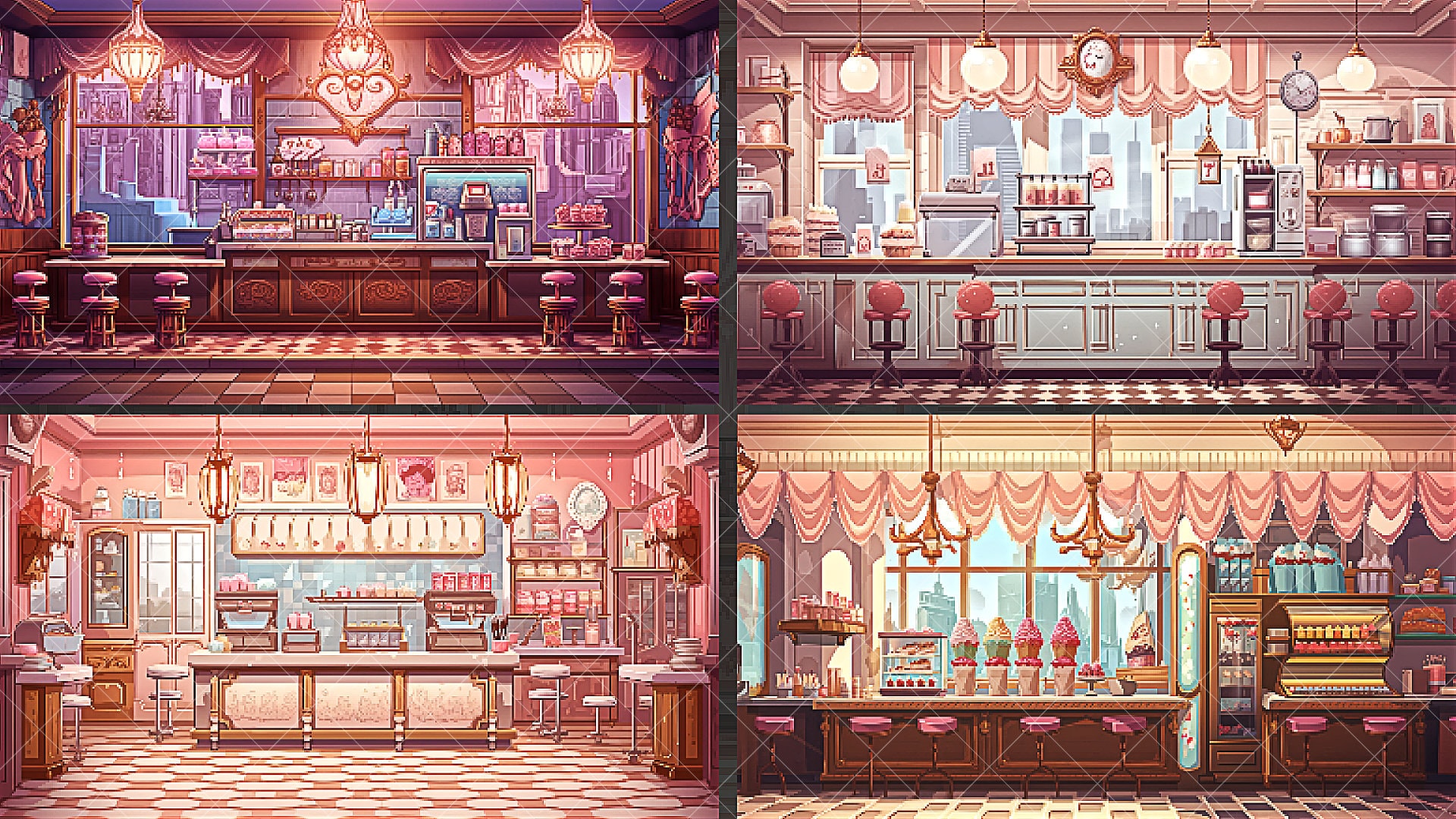 BACKGROUND - Pixel Cafe 2：2Dアセット - UE マーケットプレイス