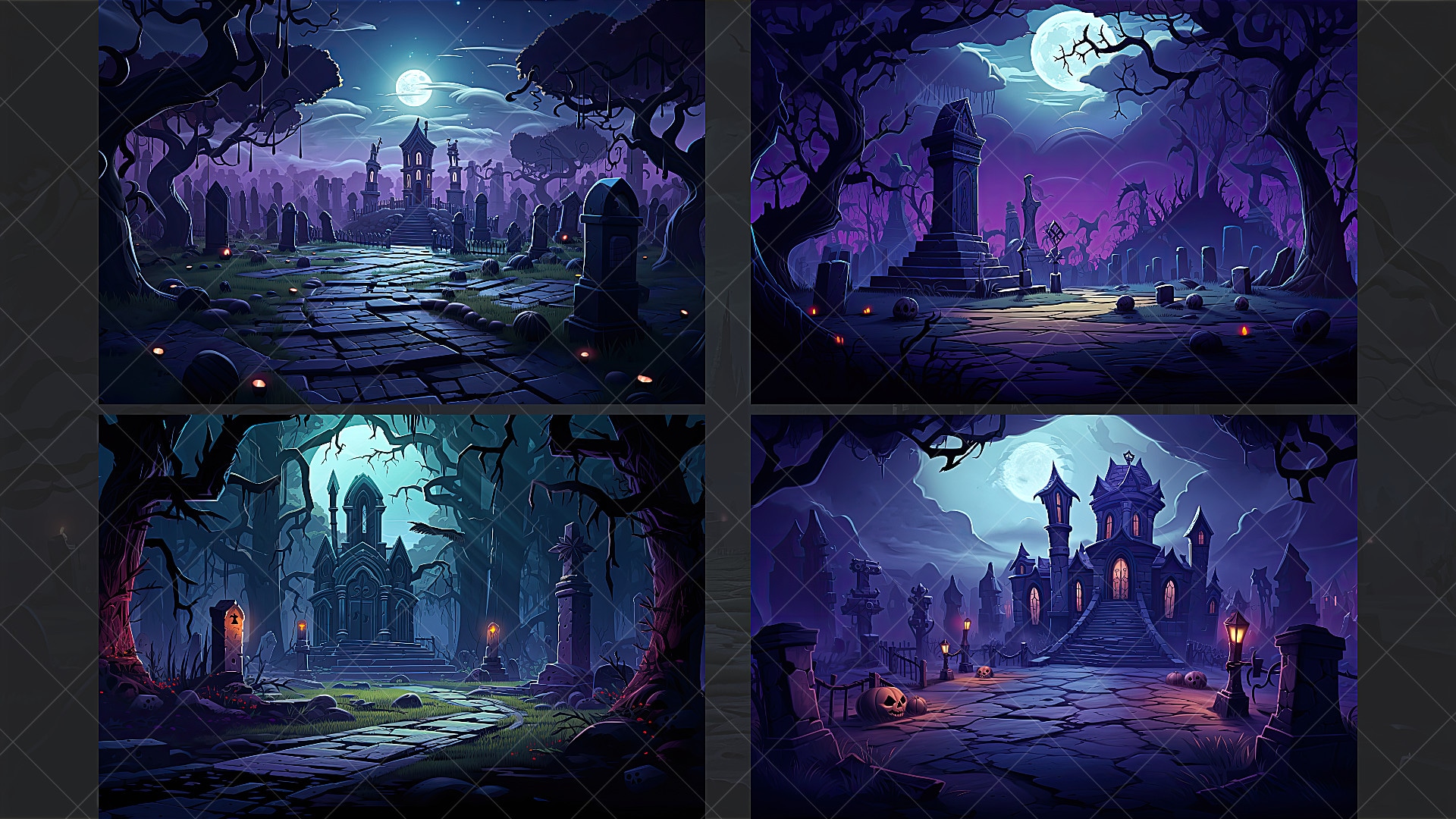 BACKGROUND - Stylized Graveyard 2 in 2D Assets - UE Marketplace