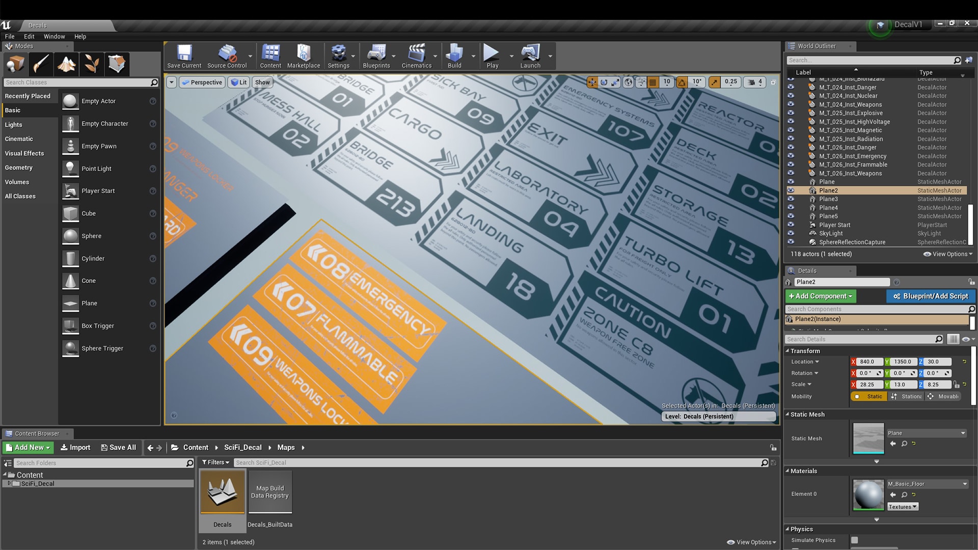 Sci-Fi Decals in 2D Assets - UE Marketplace