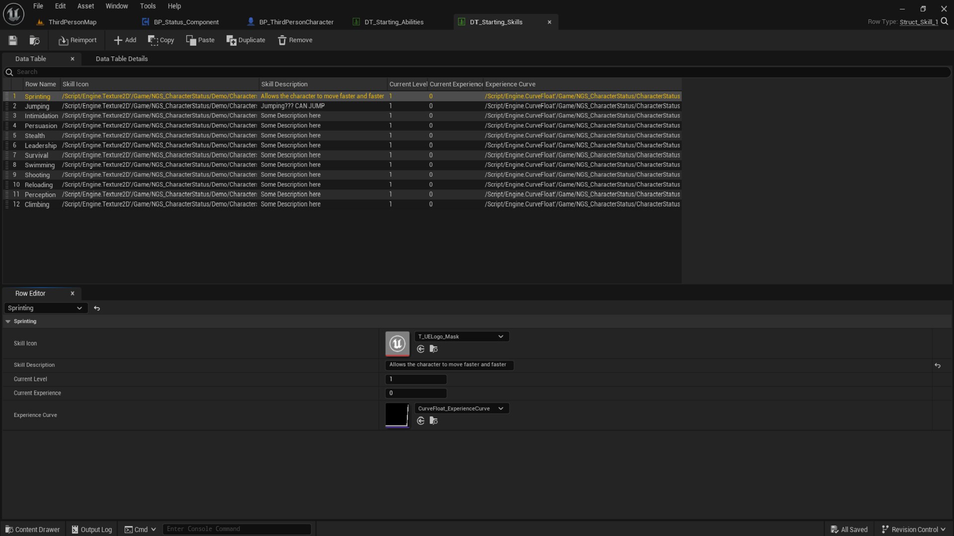 Character Status - Skills and Abilities System in Blueprints - UE ...