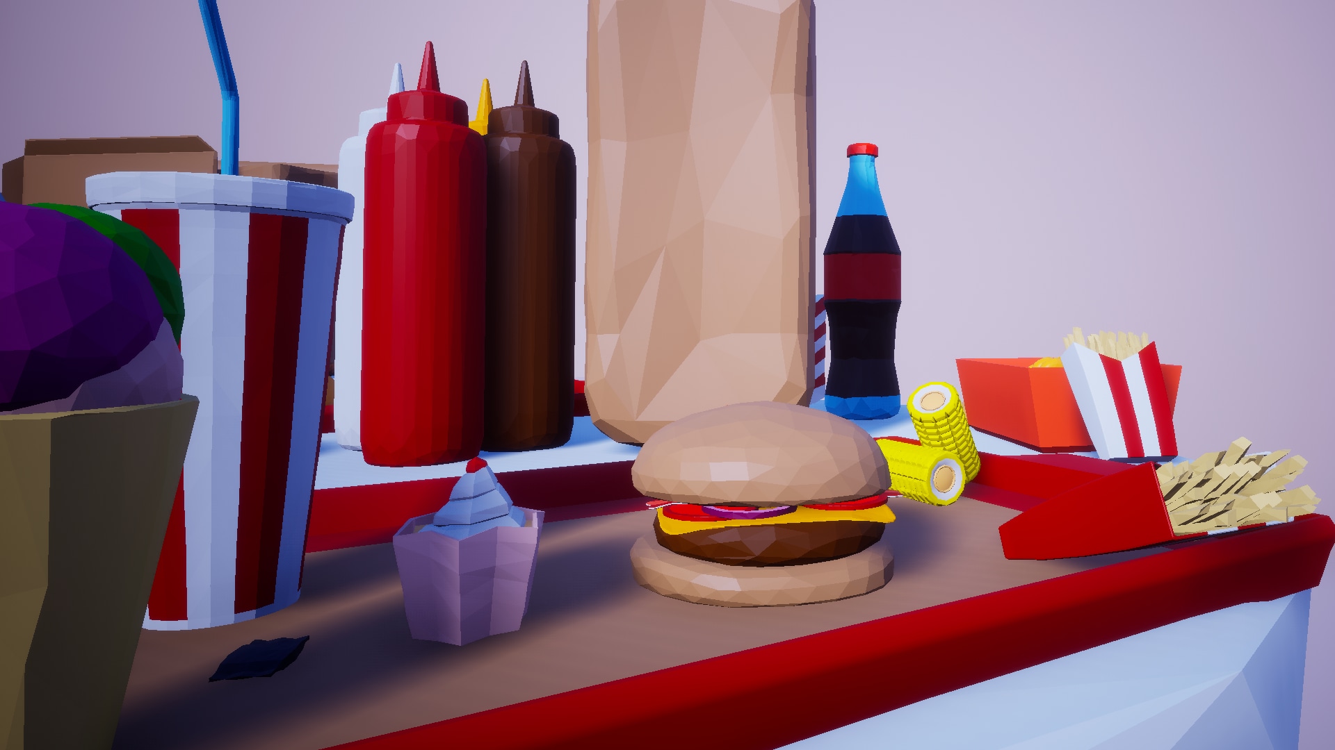 Low Poly Fast Food in Props - UE Marketplace