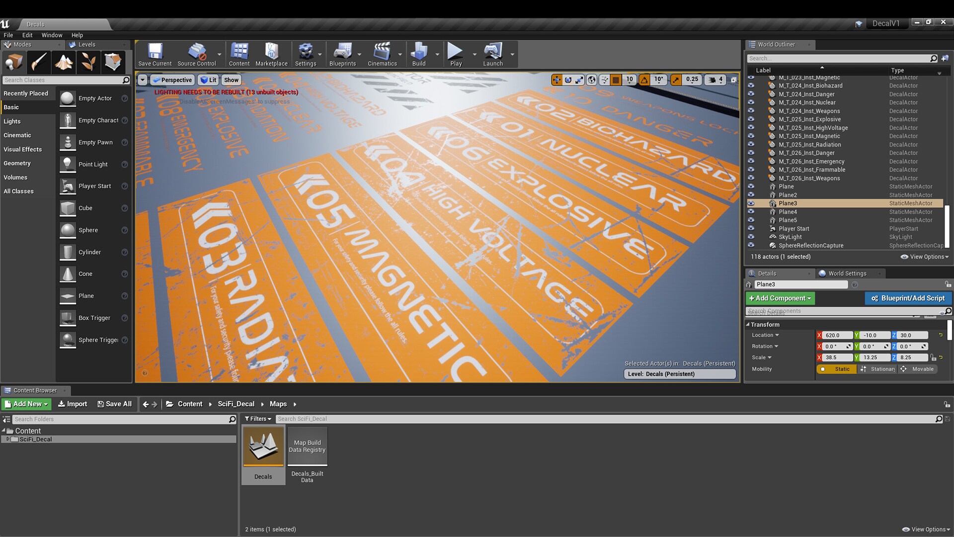 Sci-Fi Decals in 2D Assets - UE Marketplace