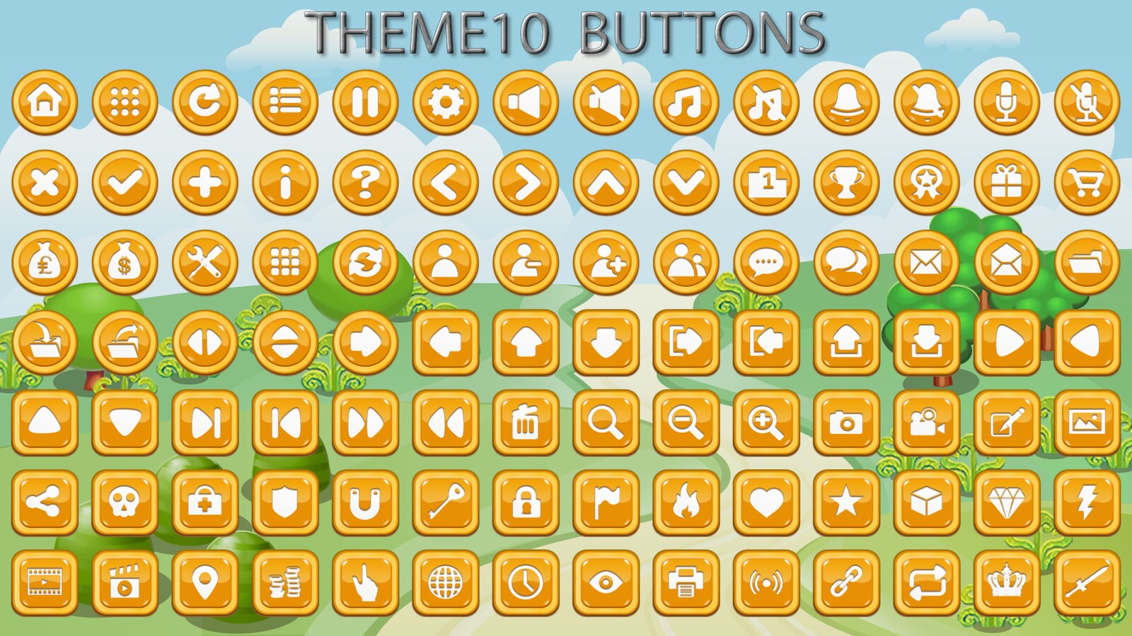 4200 Cartoon Buttons in 2D Assets - UE Marketplace