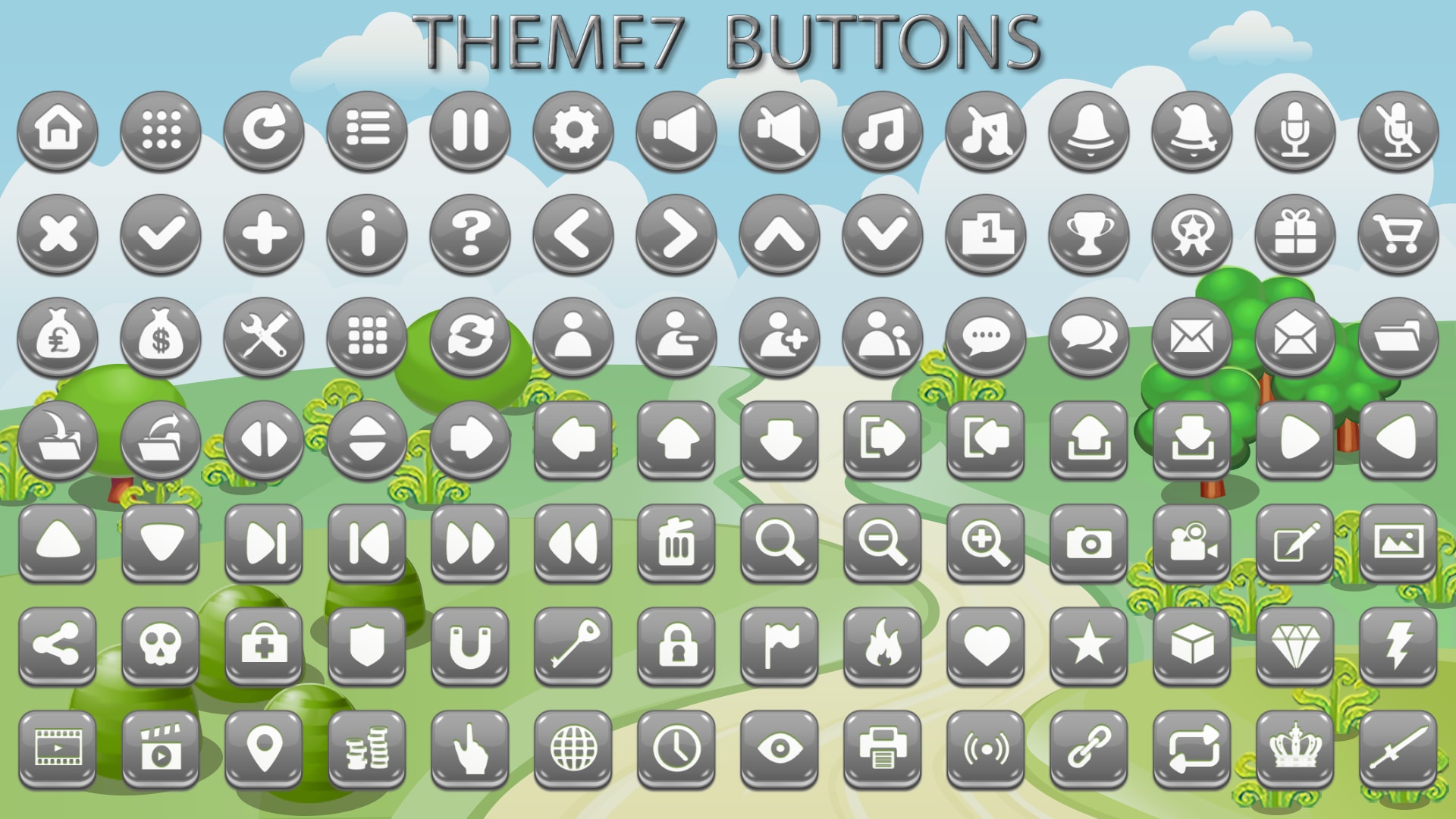 4200 Cartoon Buttons in 2D Assets - UE Marketplace