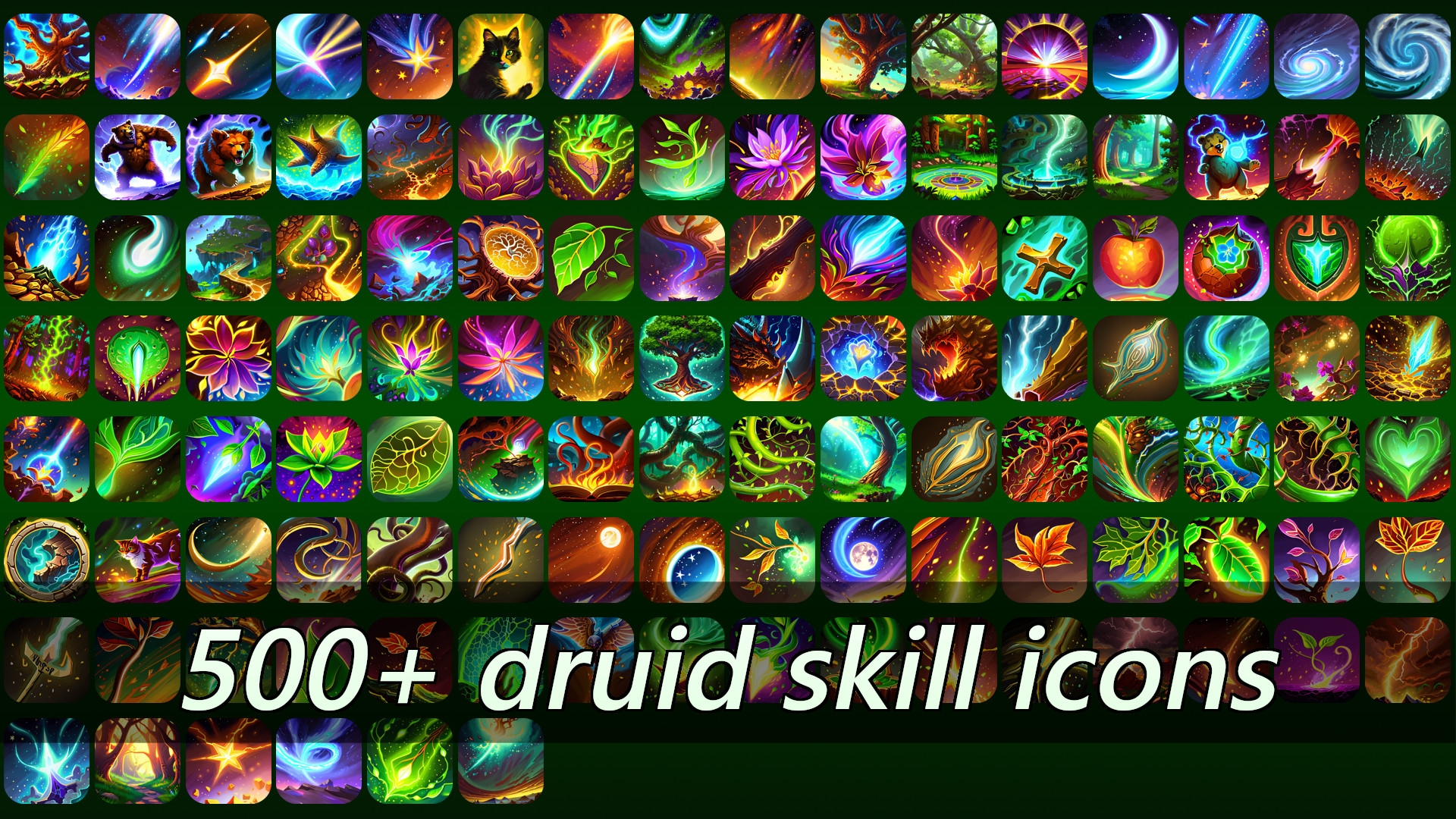 500+ druid skill icons in 2D Assets - UE Marketplace