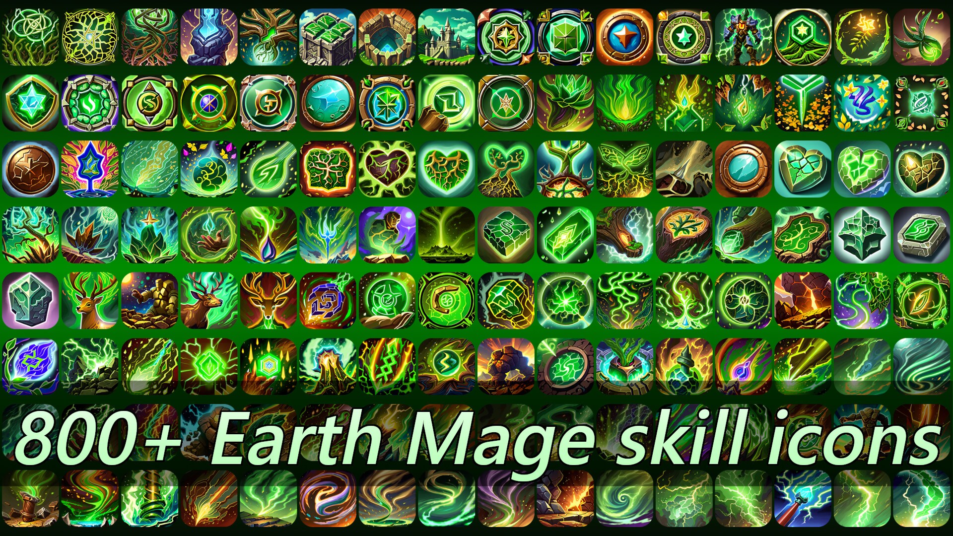 800+ earth mage skill icons：2Dアセット - UE マーケットプレイス