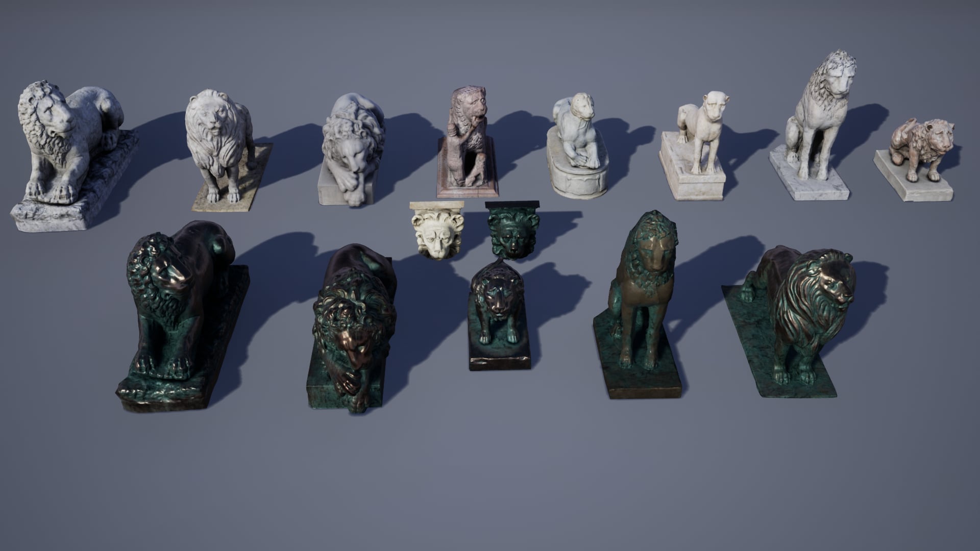 Lions Sculptures in Props - UE Marketplace