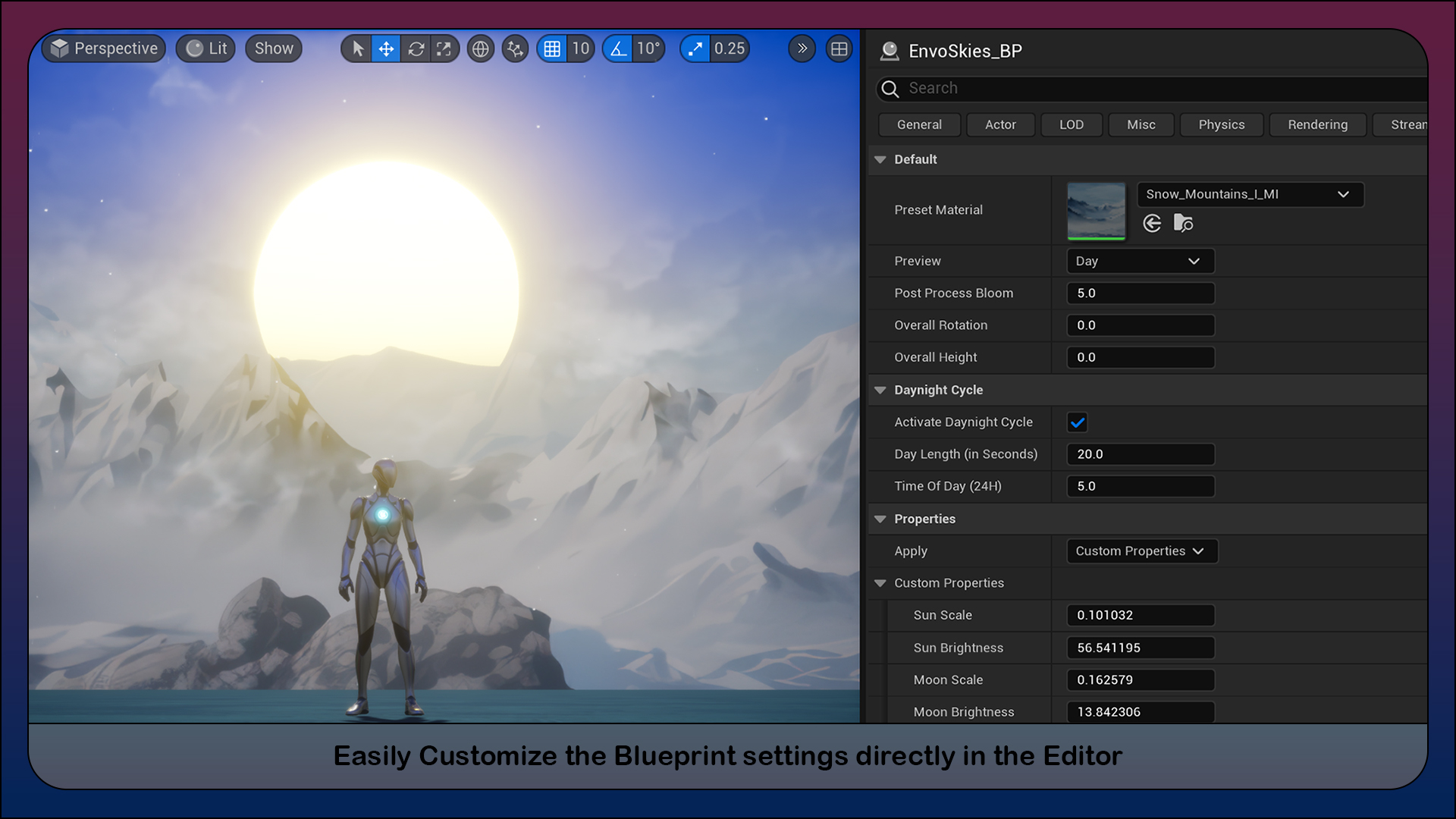 Envo Skies: Snow Mountains (Animated Environment Skies with Daynight Cycle)
