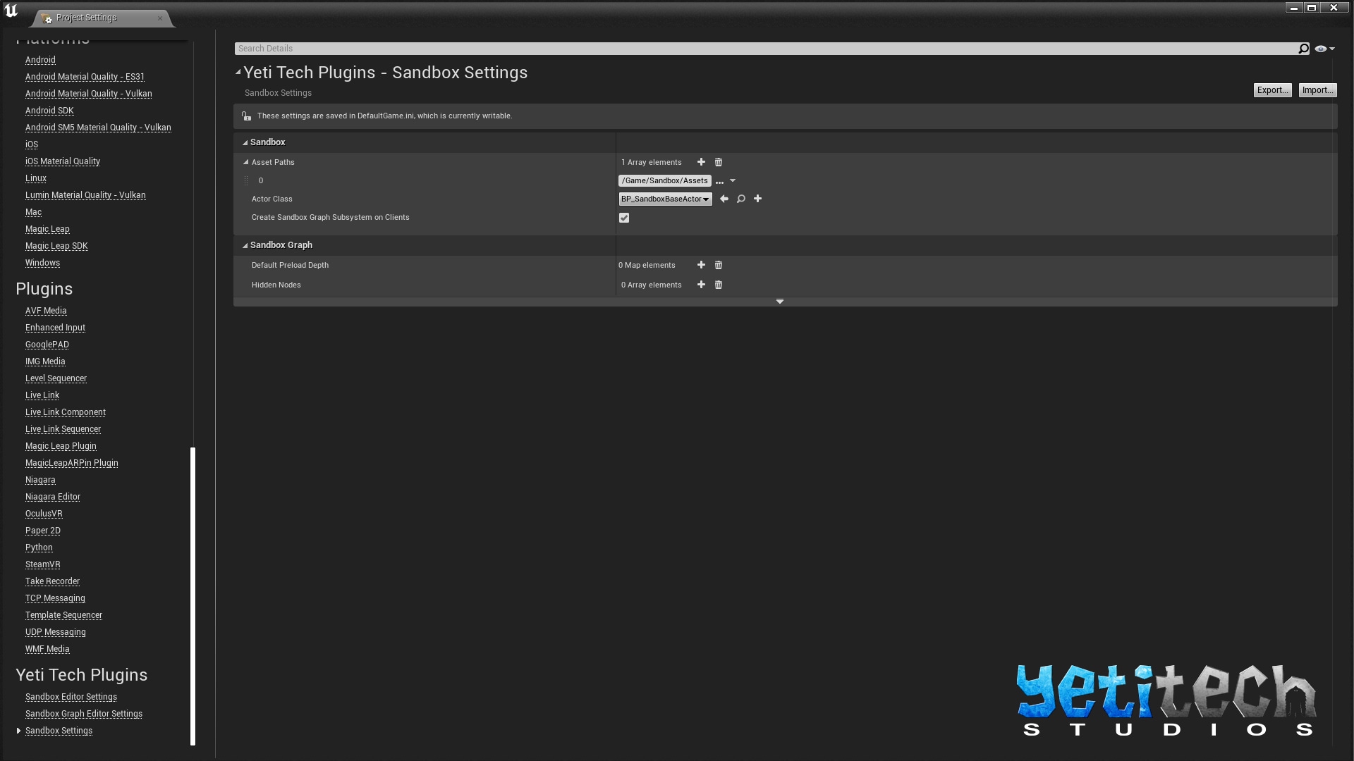 Sandbox Framework in Code Plugins - UE Marketplace
