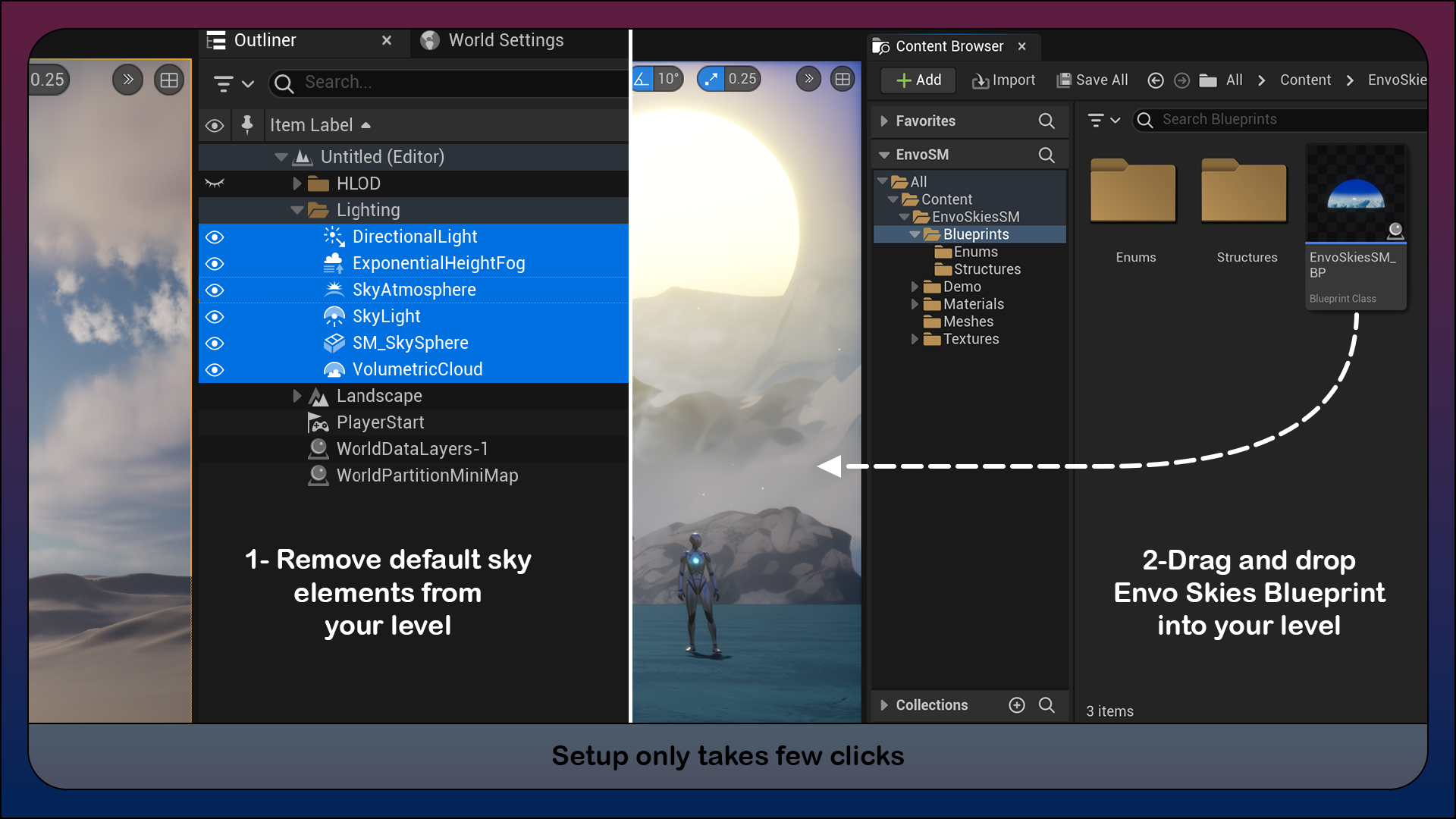 Envo Skies: Snow Mountains (Animated Environment Skies with Daynight Cycle)