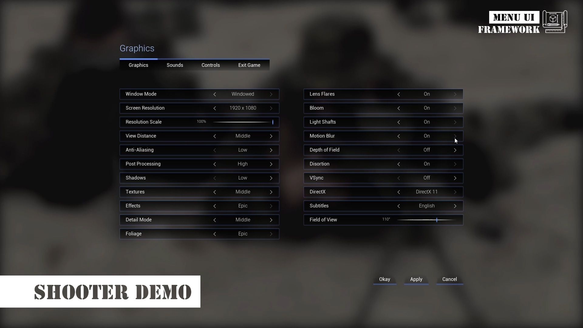 Menu UI Framework in Blueprints - UE Marketplace