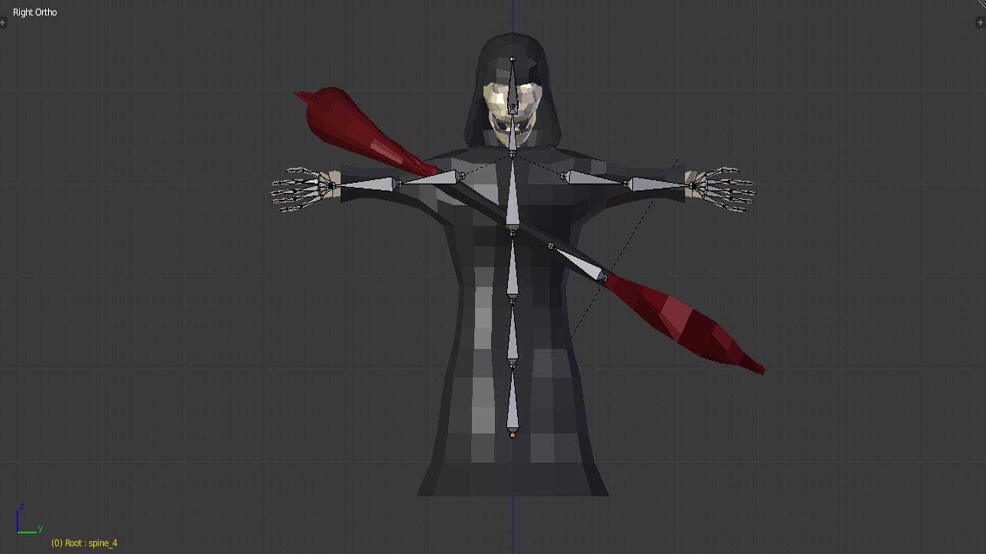LowPoly Skeleton Character. Rigged, with Movement Animations in ...
