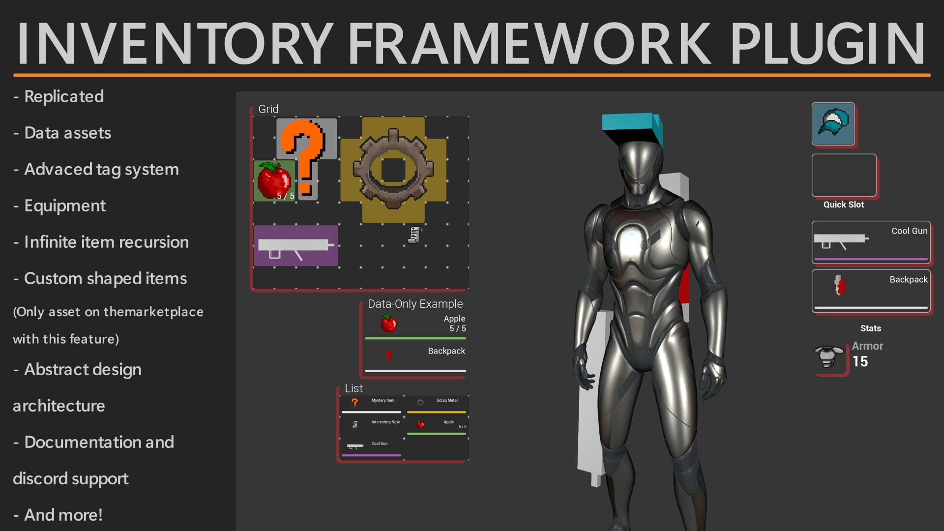 Inventory Framework Plugin： - UE マーケットプレイス