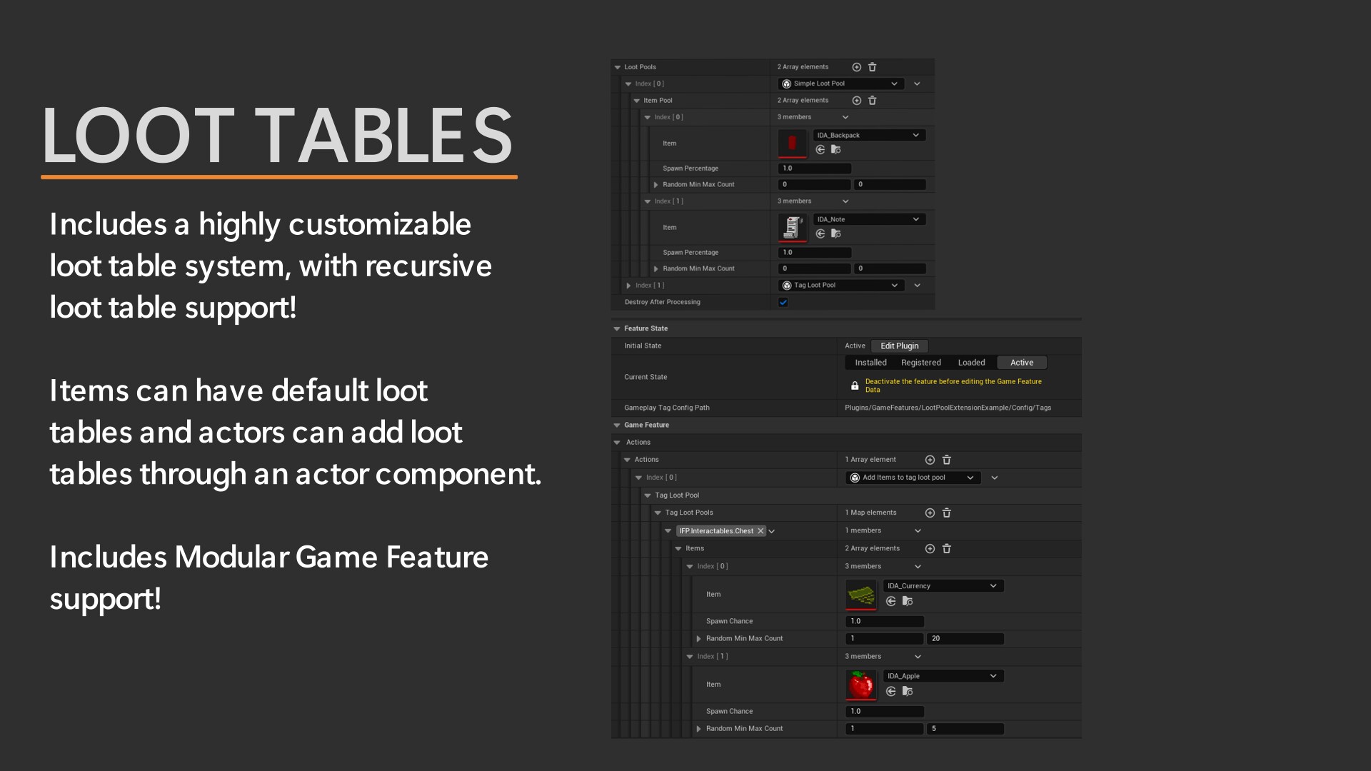 Inventory Framework Plugin, 카테고리 - UE 마켓플레이스