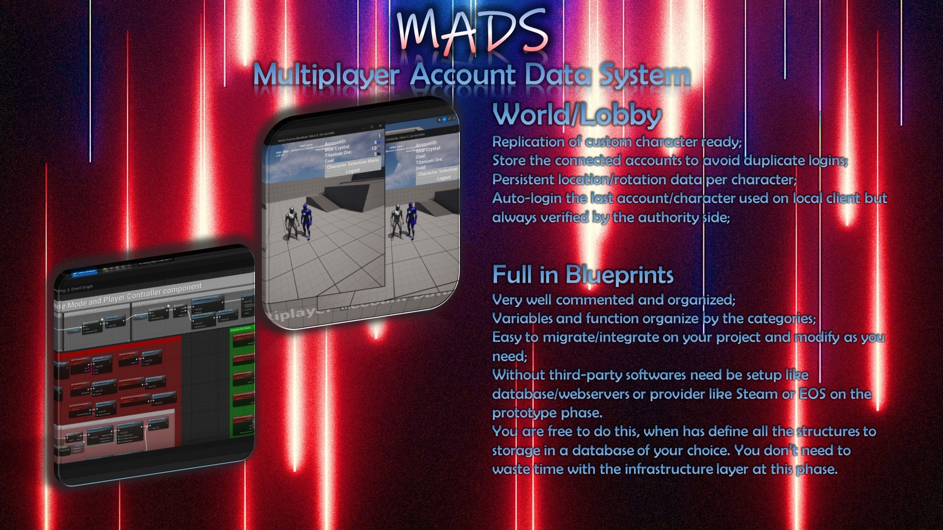 Multiplayer Account Data System (MADS) in Blueprints - UE Marketplace