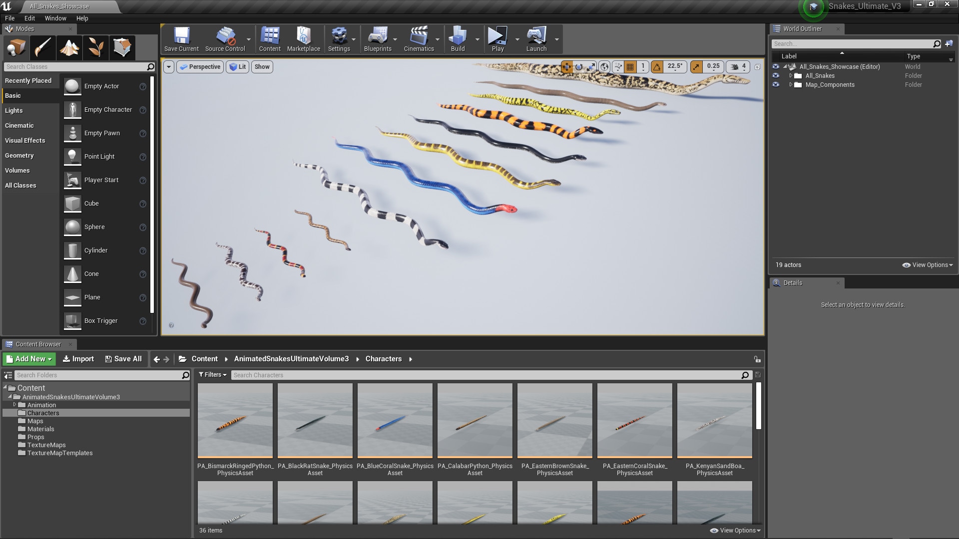 Animated Snakes Ultimate Volume 3 in Characters - UE Marketplace