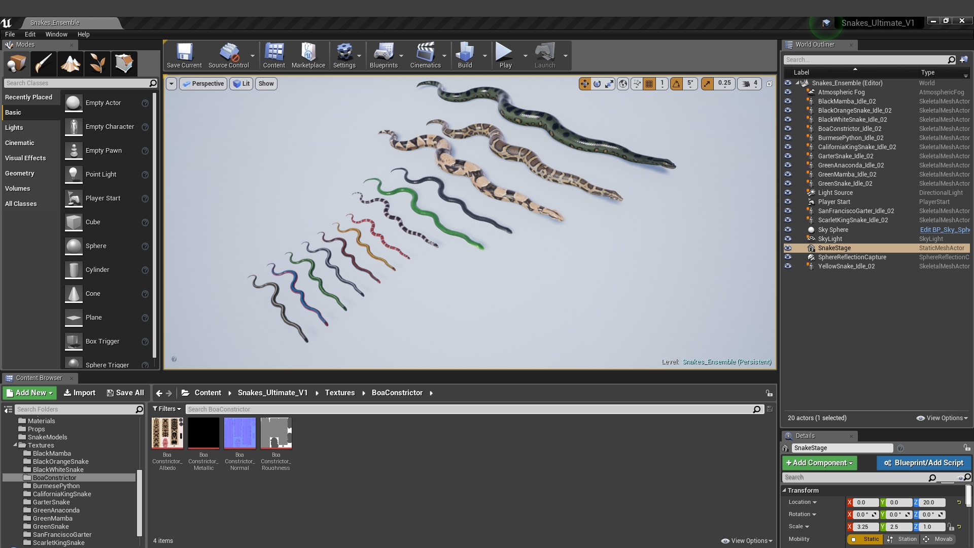 Animated Snakes PBR Ultimate Volume 1 in Characters - UE Marketplace