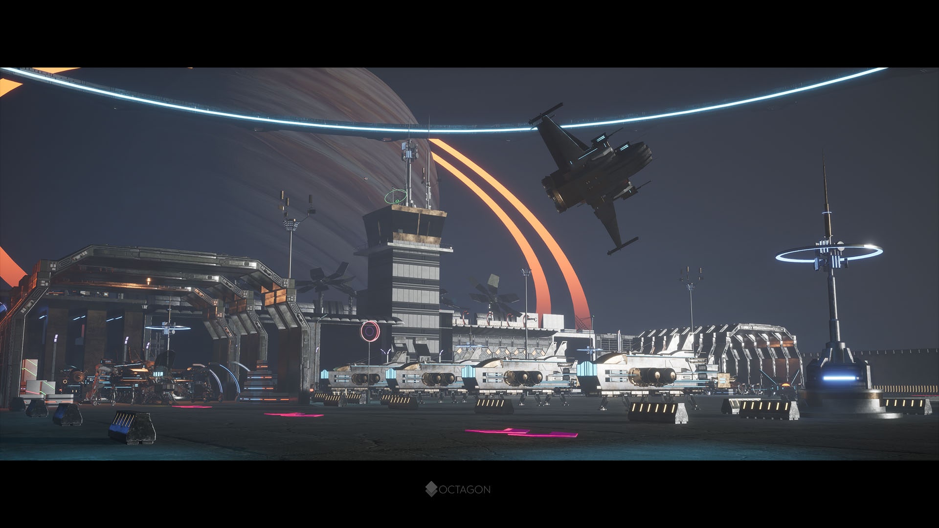 Sci Fi Galactic Space Base And Modular Space Ships Asset Cloud