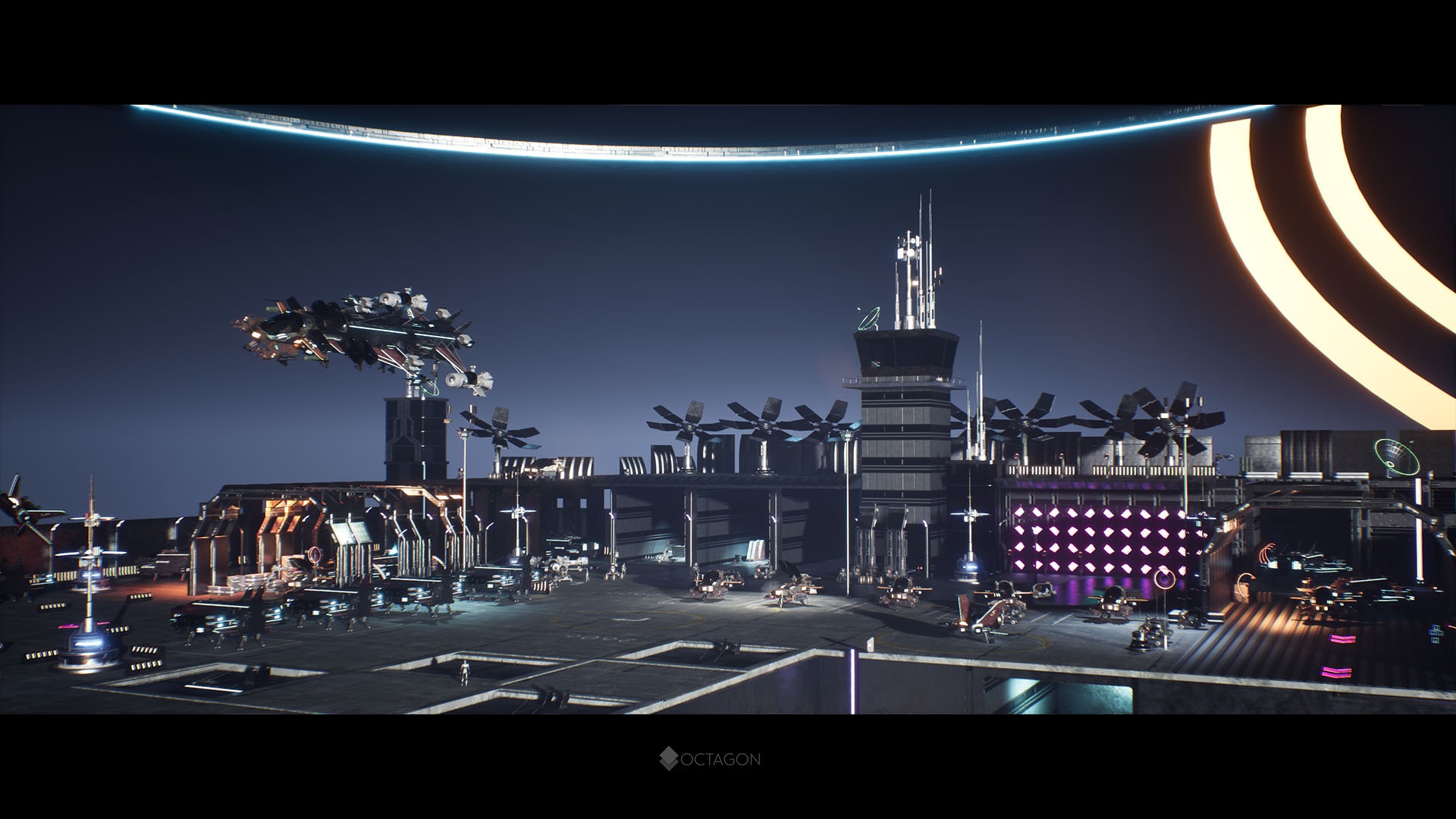 在环境创建的sci Fi Galactic Space Base And Modular Space Ships 虚幻引擎商城