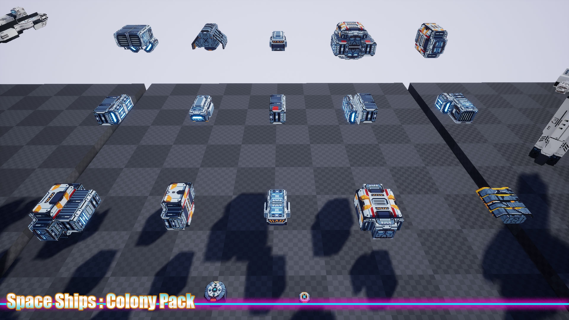 3D Pixel Art Spaceships : Colony in Props - UE Marketplace
