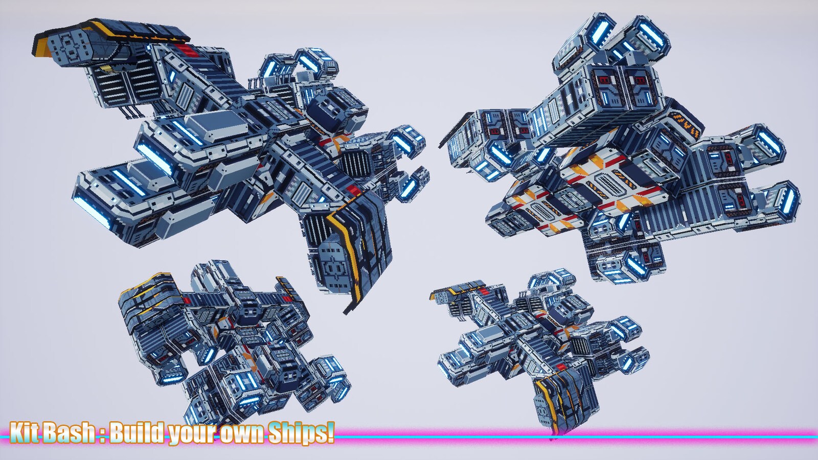 3D Pixel Art Spaceships : Colony in Props - UE Marketplace