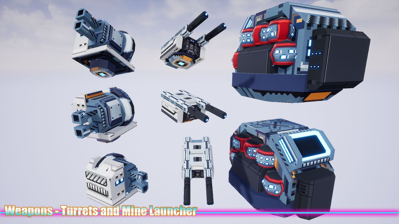 3D Pixel Art Spaceships : Weapons and Utilities in Props - UE Marketplace
