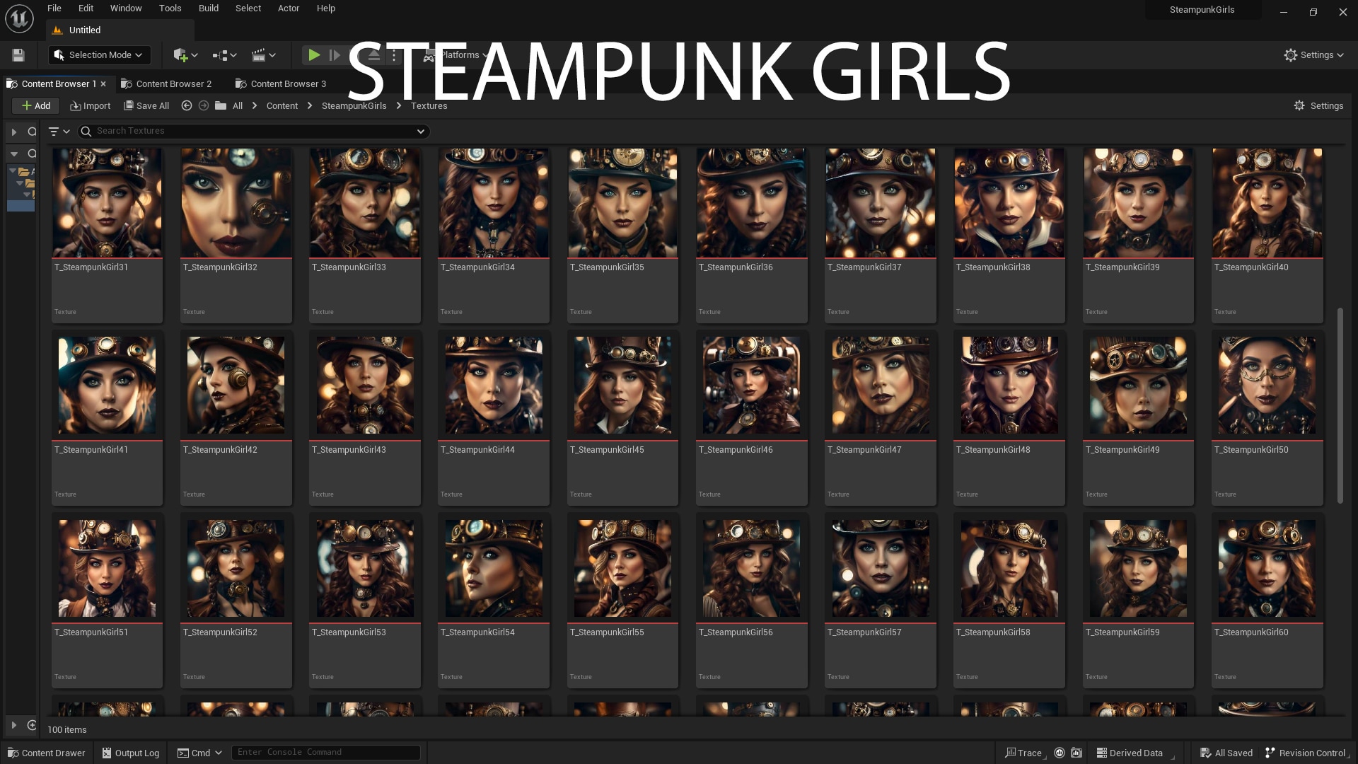 Steampunk Girls in 2D Assets - UE Marketplace
