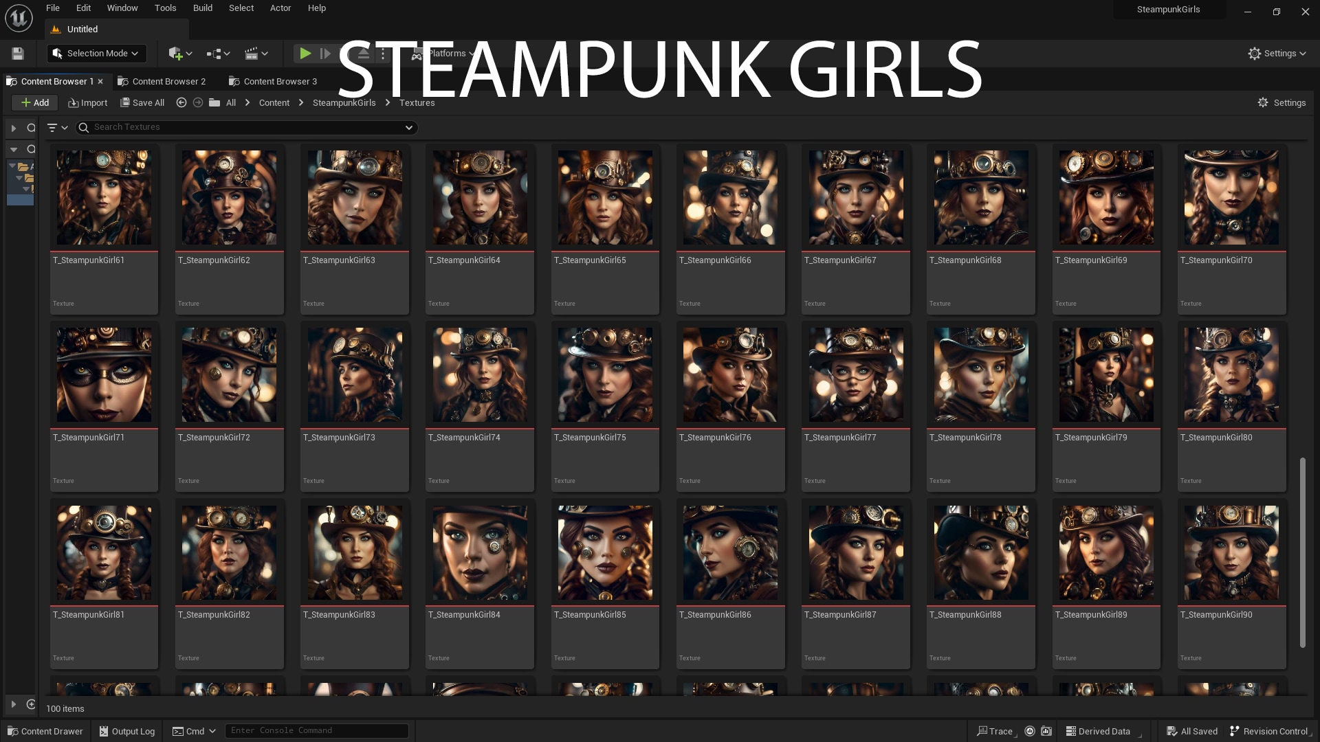 Steampunk Girls in 2D Assets - UE Marketplace