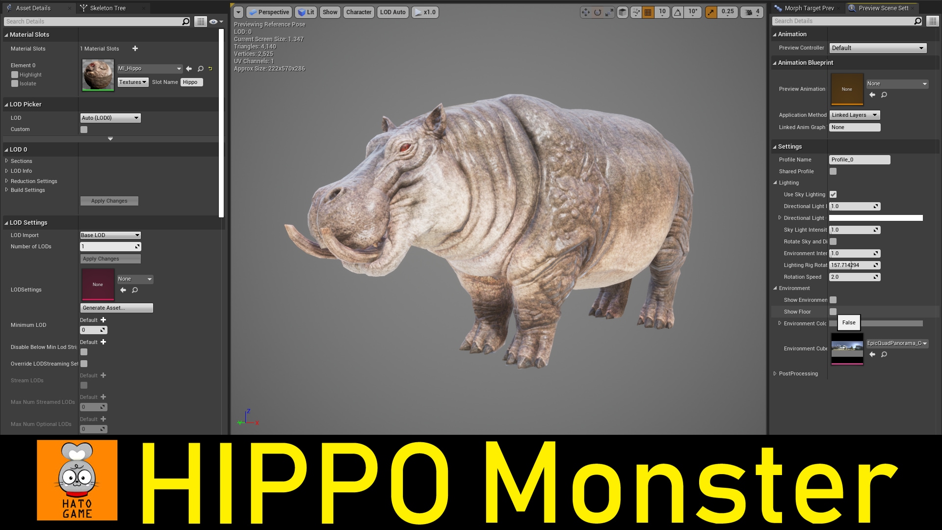 Monster : Hippo in Characters - UE Marketplace