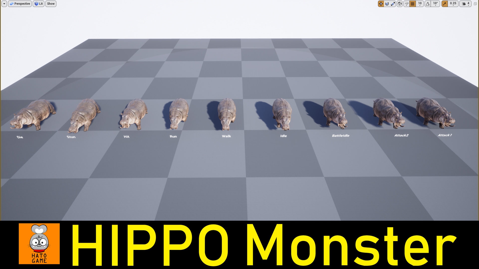 Monster : Hippo in Characters - UE Marketplace