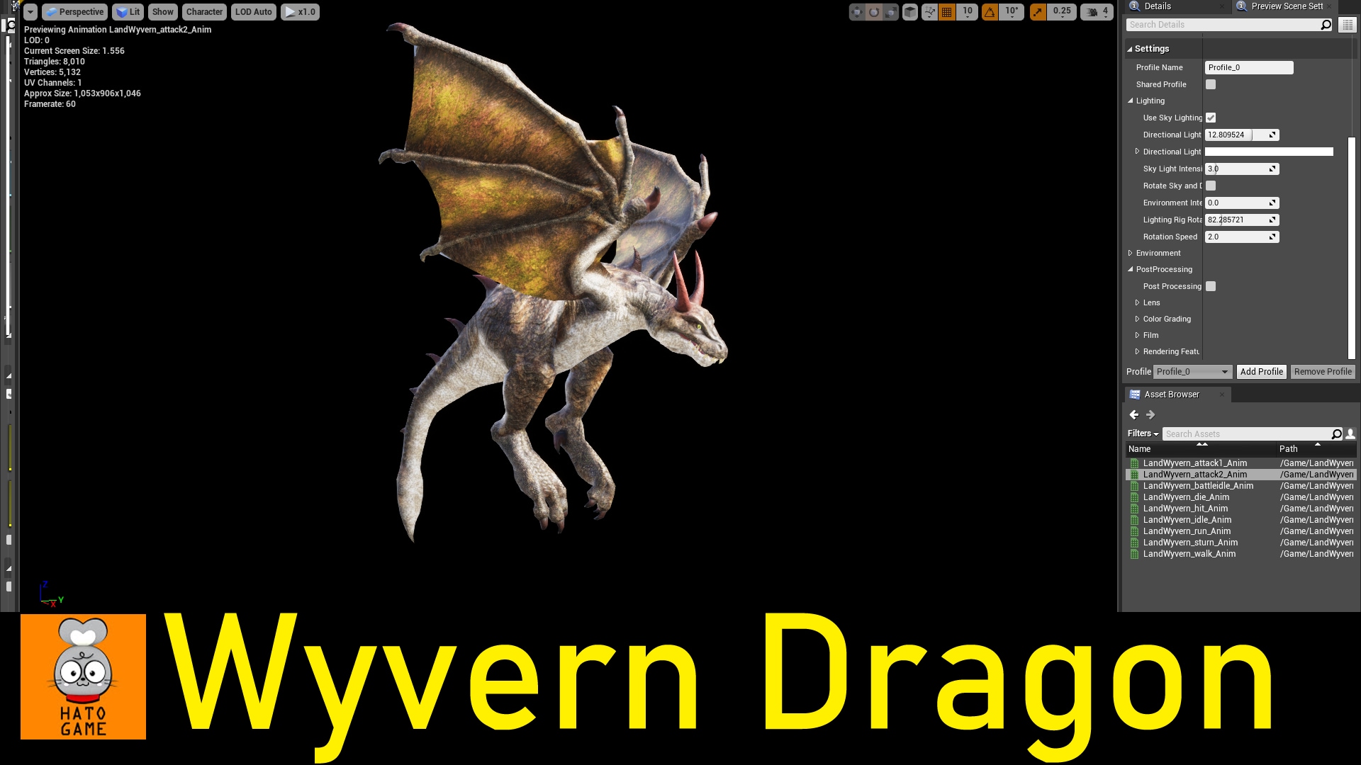 "Animated" Wyvern Dragon in Characters - UE Marketplace