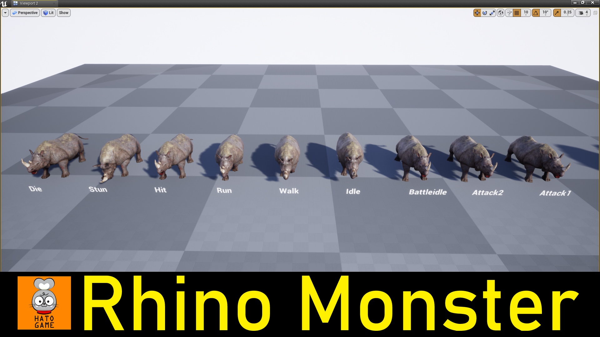 Monster : Rhino in Characters - UE Marketplace
