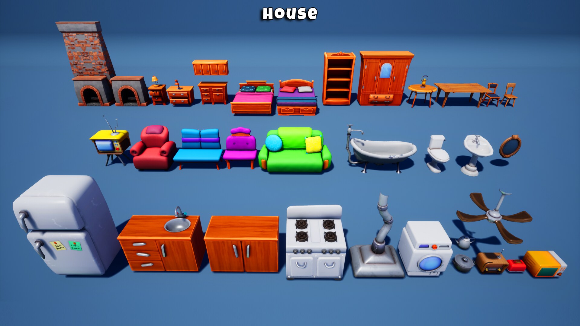 Stylized Interior Props Bundle：プロップ・小物 - UE マーケットプレイス