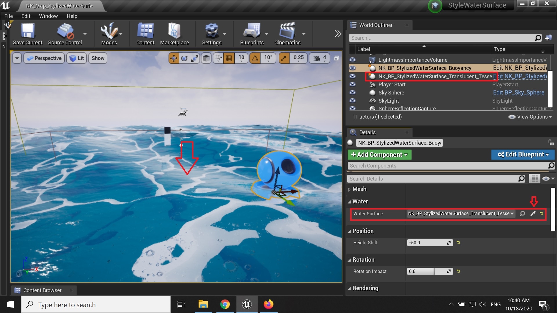 Stylized Water Surface in Materials - UE Marketplace