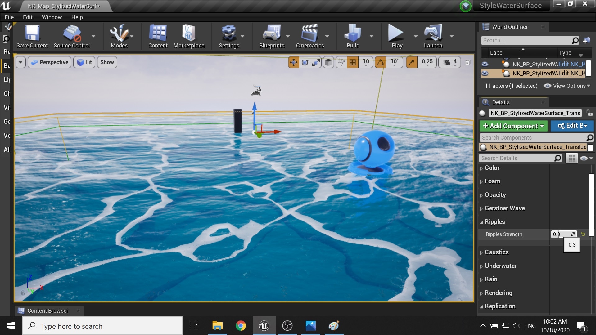 Stylized Water Surface in Materials - UE Marketplace