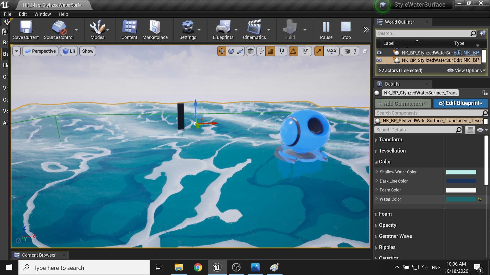 Stylized Water Surface In Materials Ue Marketplace